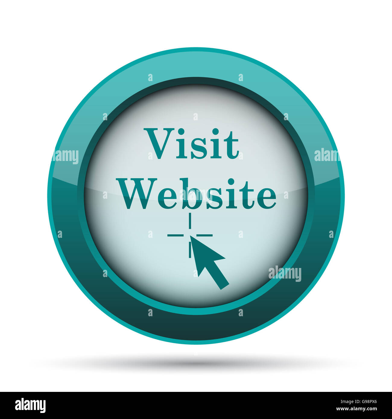 Visit website icon. Internet button on white background Stock Photo - Alamy