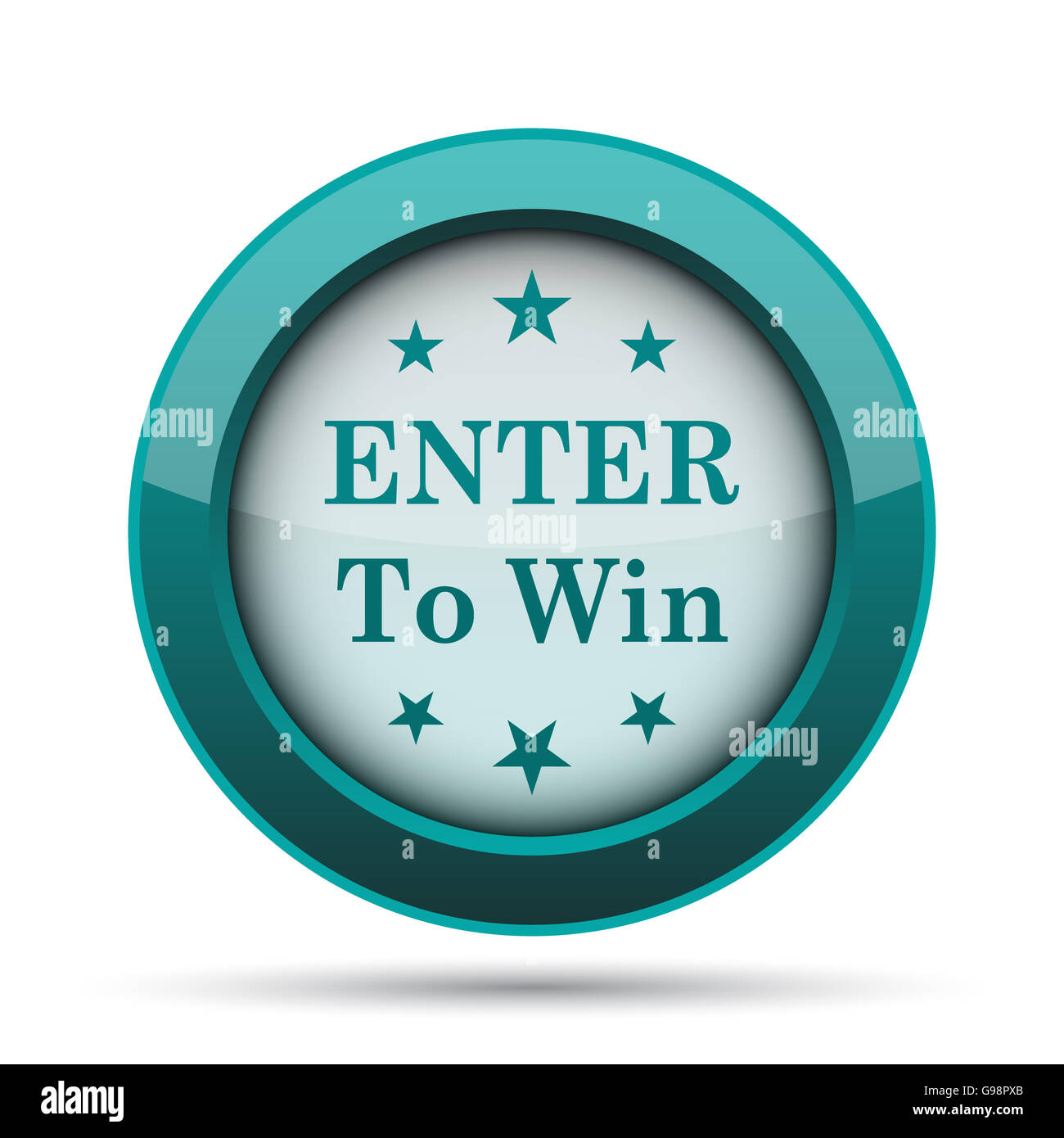 Enter to win icon. Internet button on white background Stock Photo - Alamy