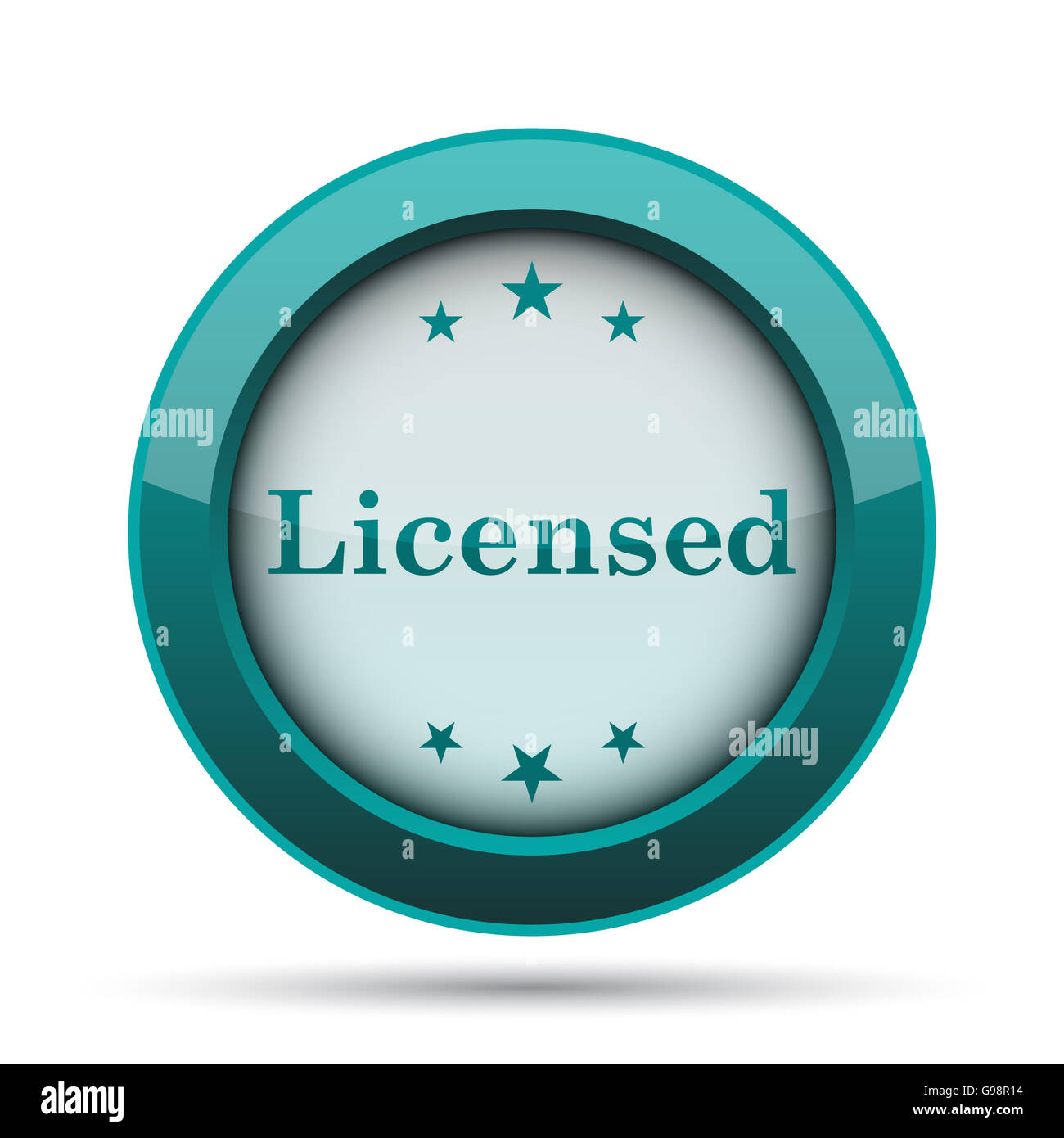 Licensed icon. Internet button on white background Stock Photo - Alamy