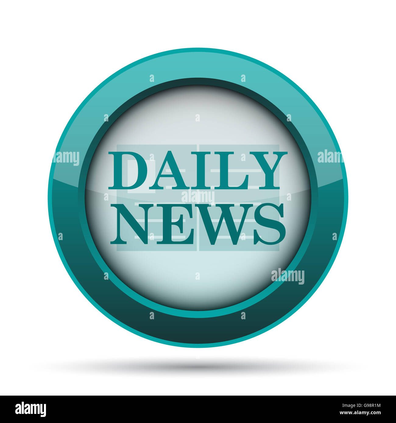 Daily news icon. Internet button on white background Stock Photo - Alamy