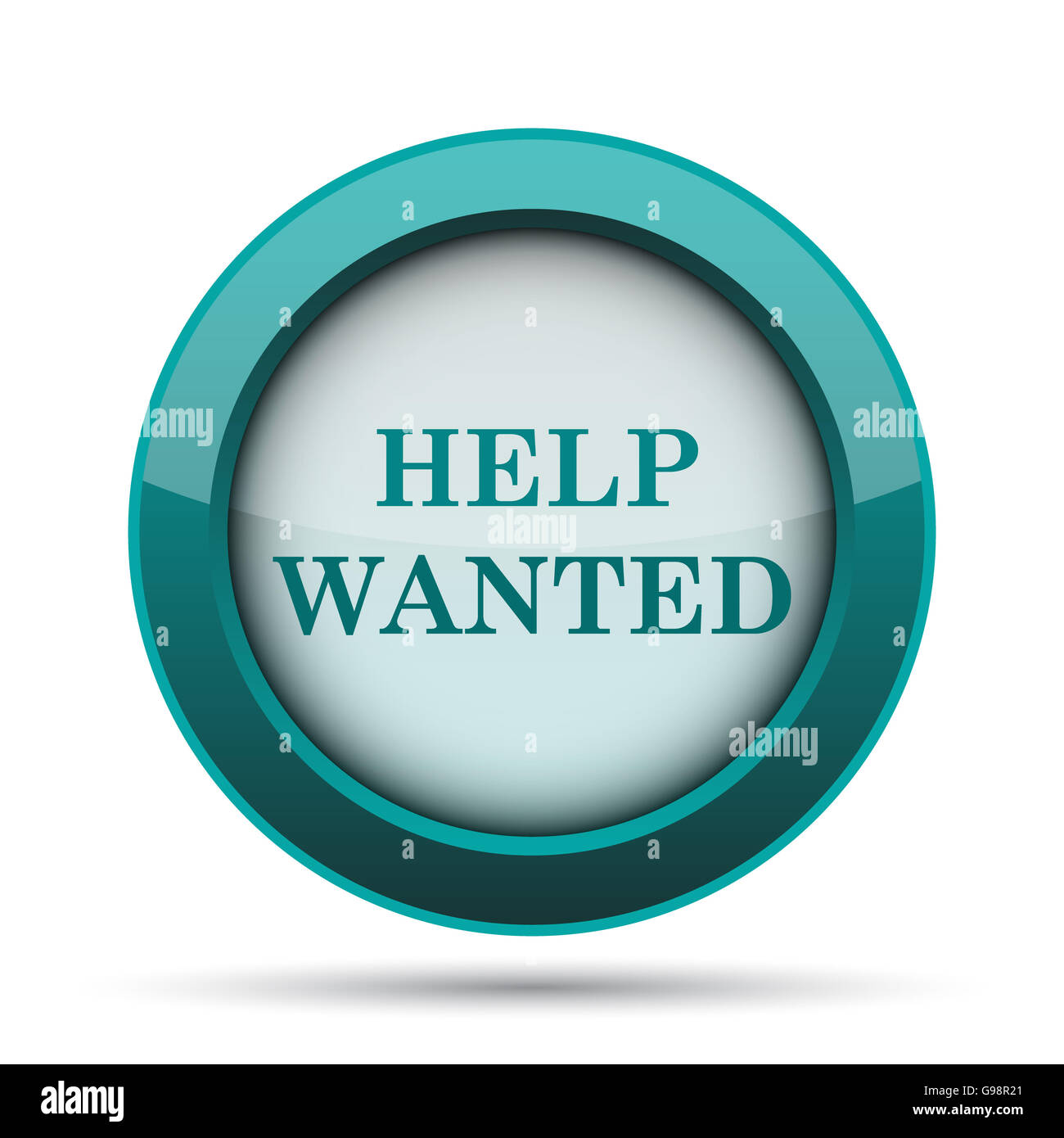 Help wanted icon. Internet button on white background Stock Photo - Alamy