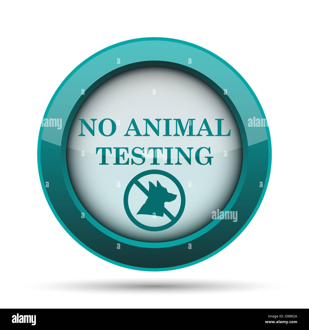 No animal testing icon. Internet button on white background Stock Photo ...