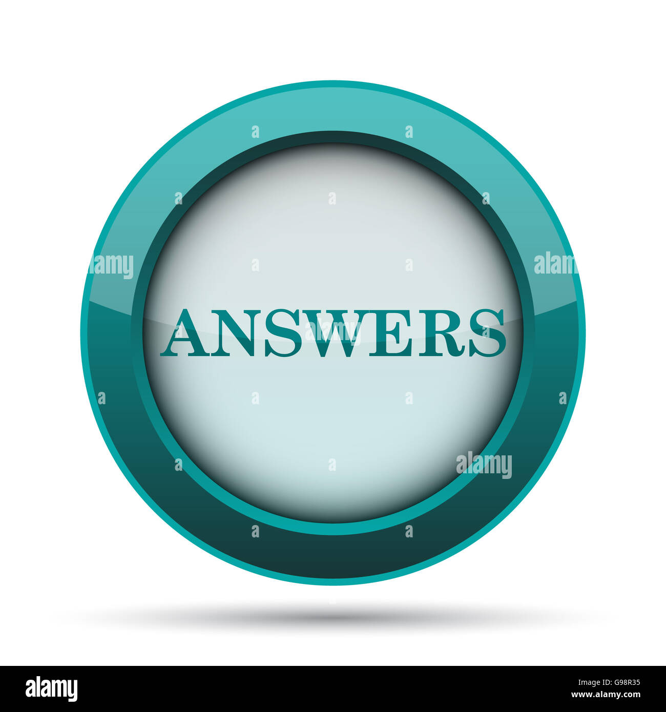Answers icon. Internet button on white background Stock Photo - Alamy