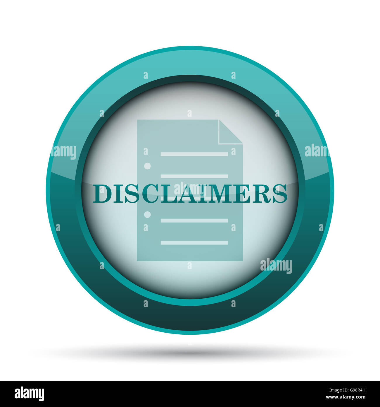 Disclaimers icon. Internet button on white background Stock Photo - Alamy