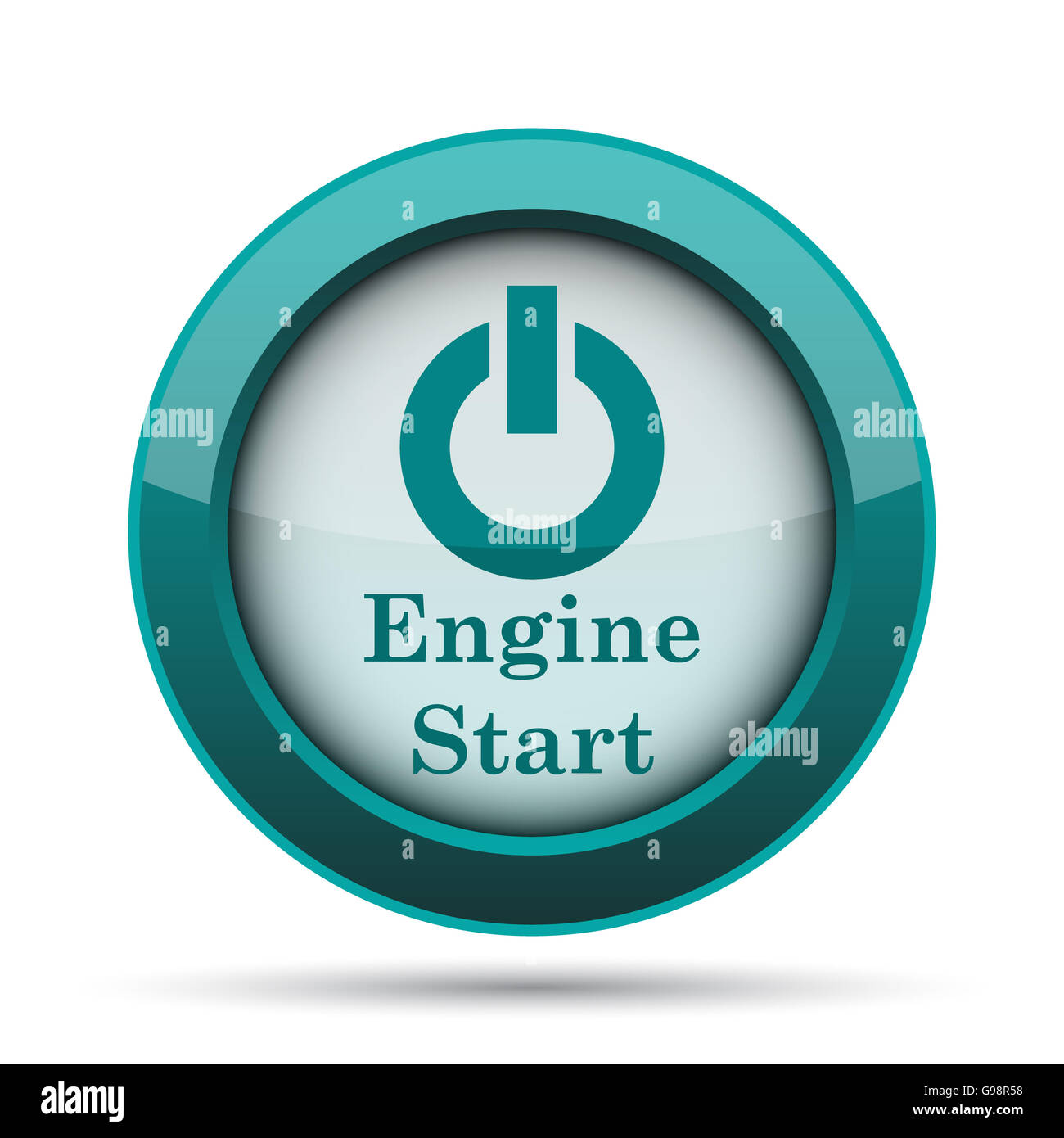 Engine start icon. Internet button on white background Stock Photo - Alamy