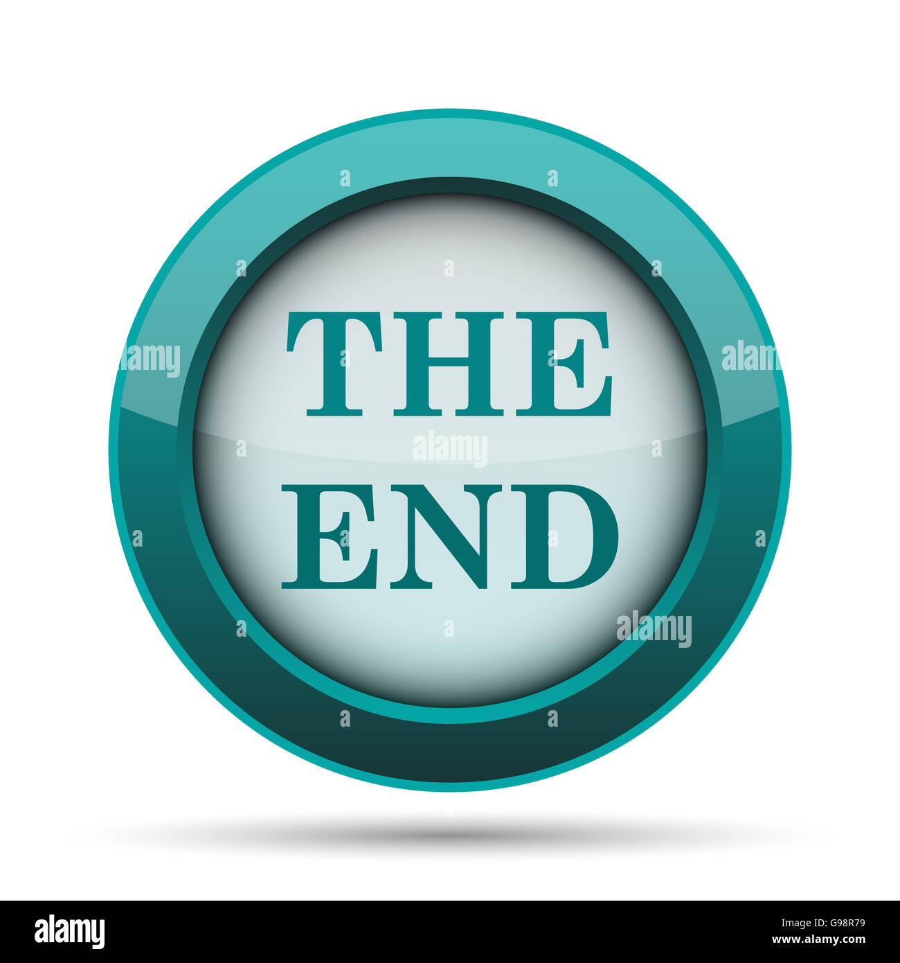 The End icon. Internet button on white background Stock Photo - Alamy