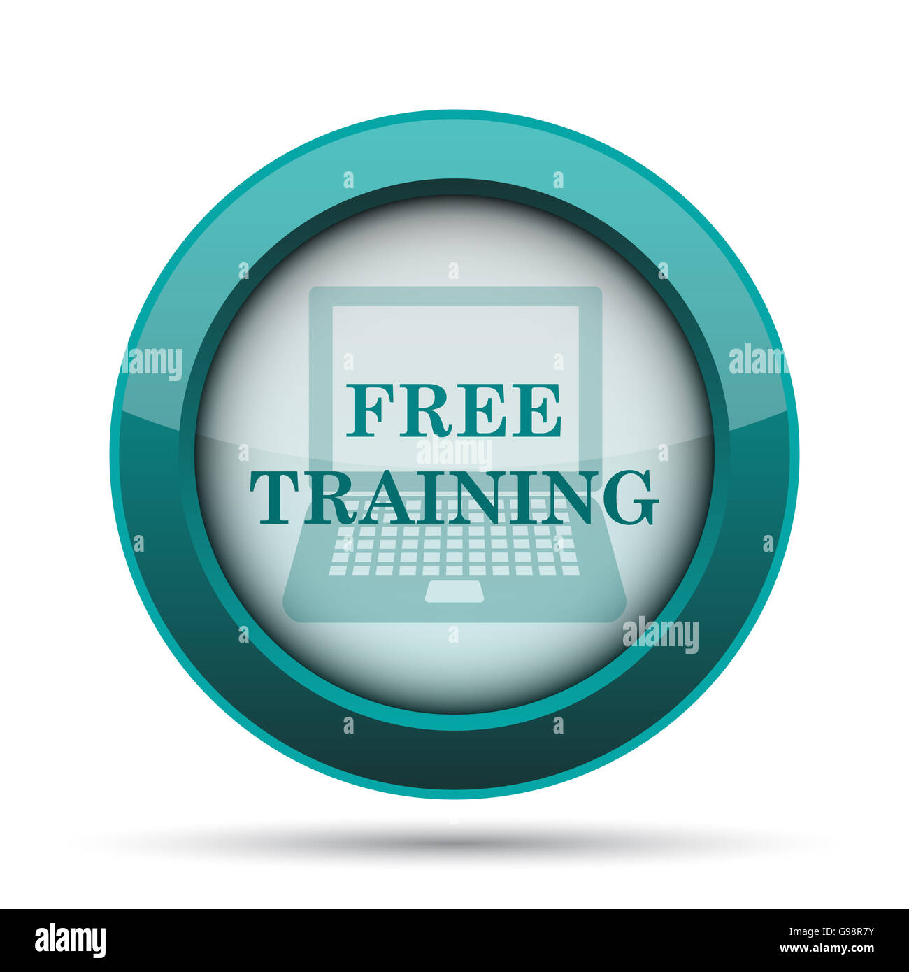 Free training icon. Internet button on white background Stock Photo - Alamy