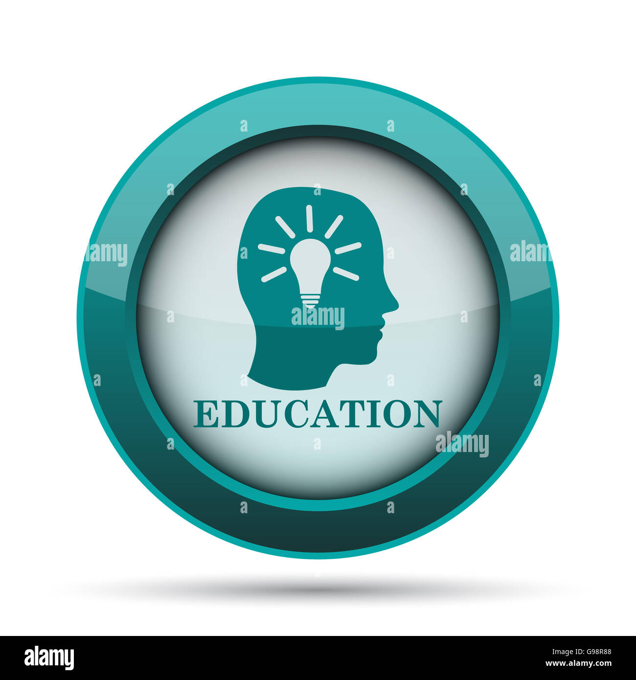 Education icon. Internet button on white background Stock Photo - Alamy