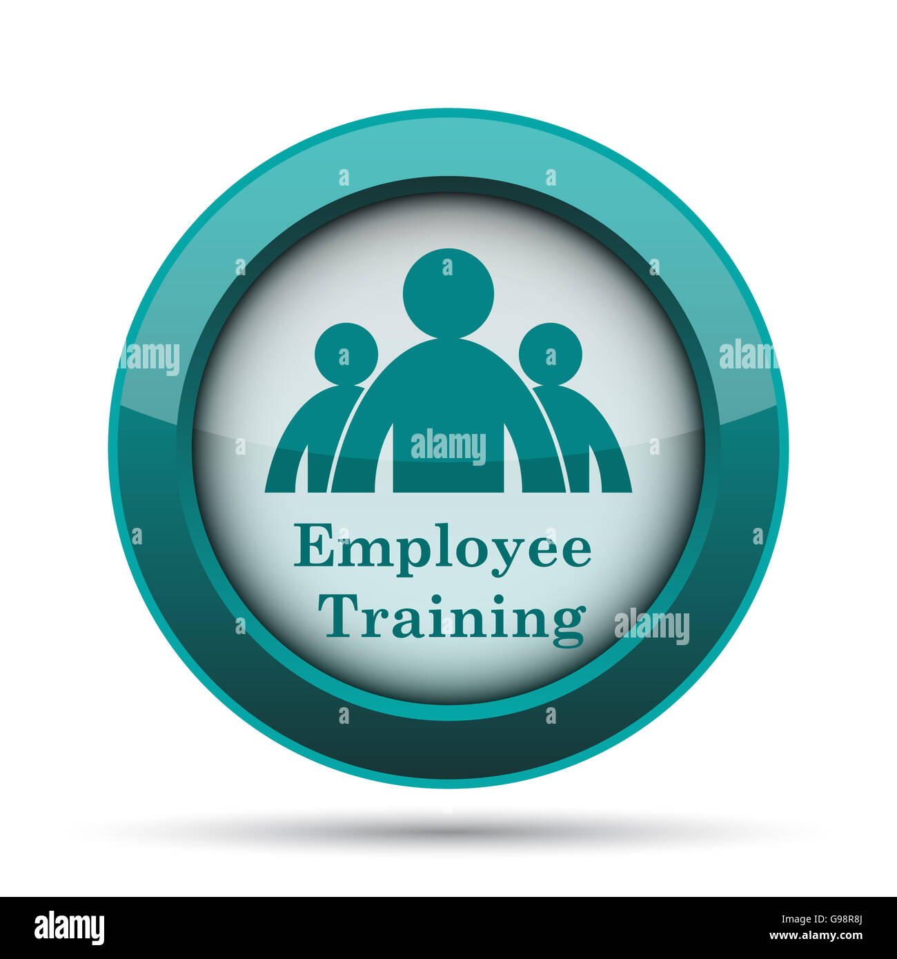 Employee training icon. Internet button on white background Stock Photo ...