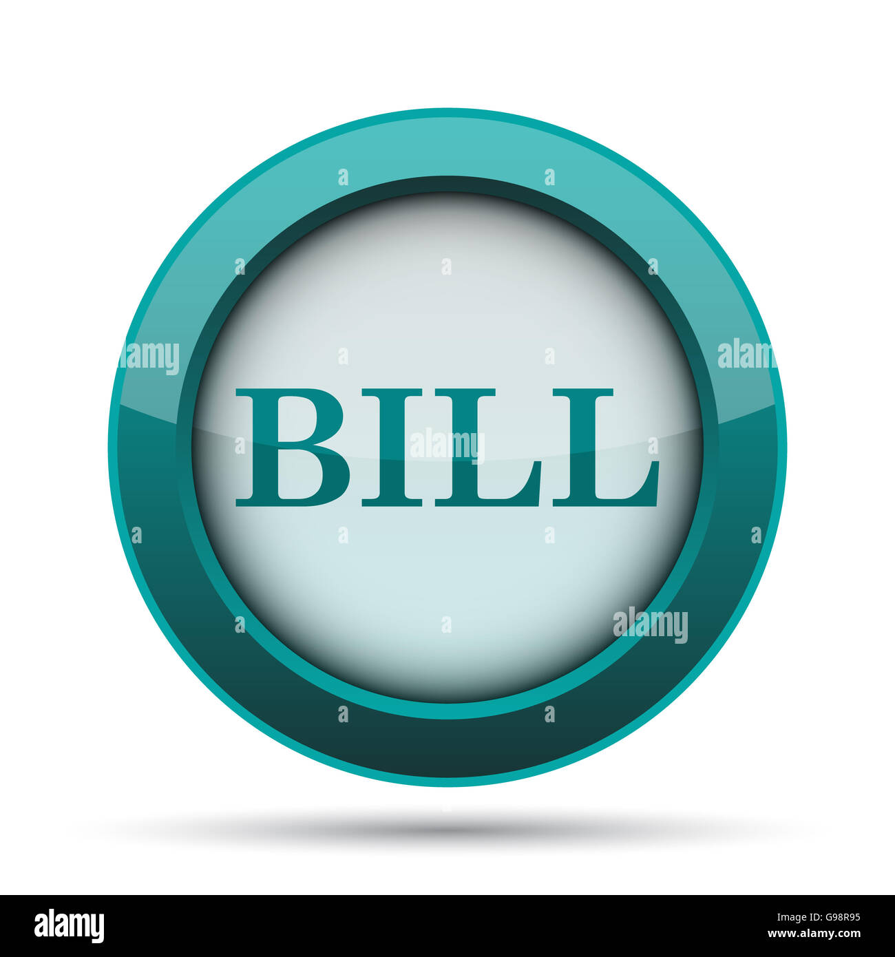 Bill icon. Internet button on white background Stock Photo - Alamy