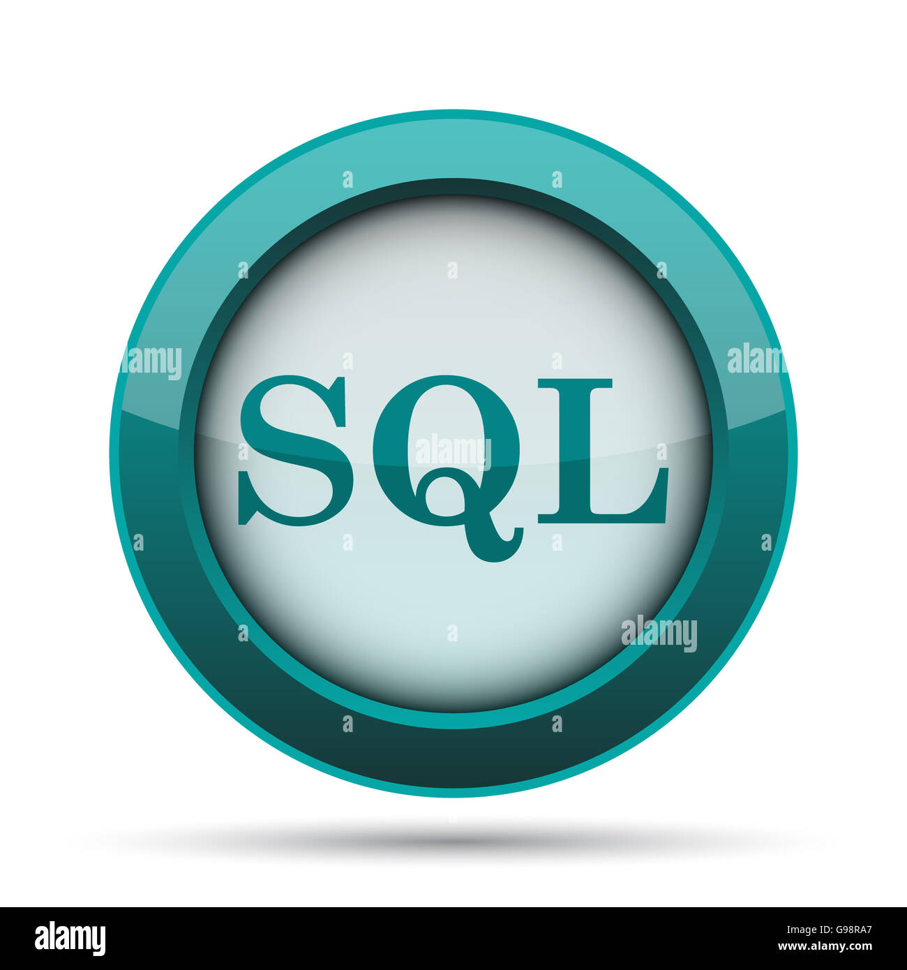 SQL icon. Internet button on white background Stock Photo - Alamy