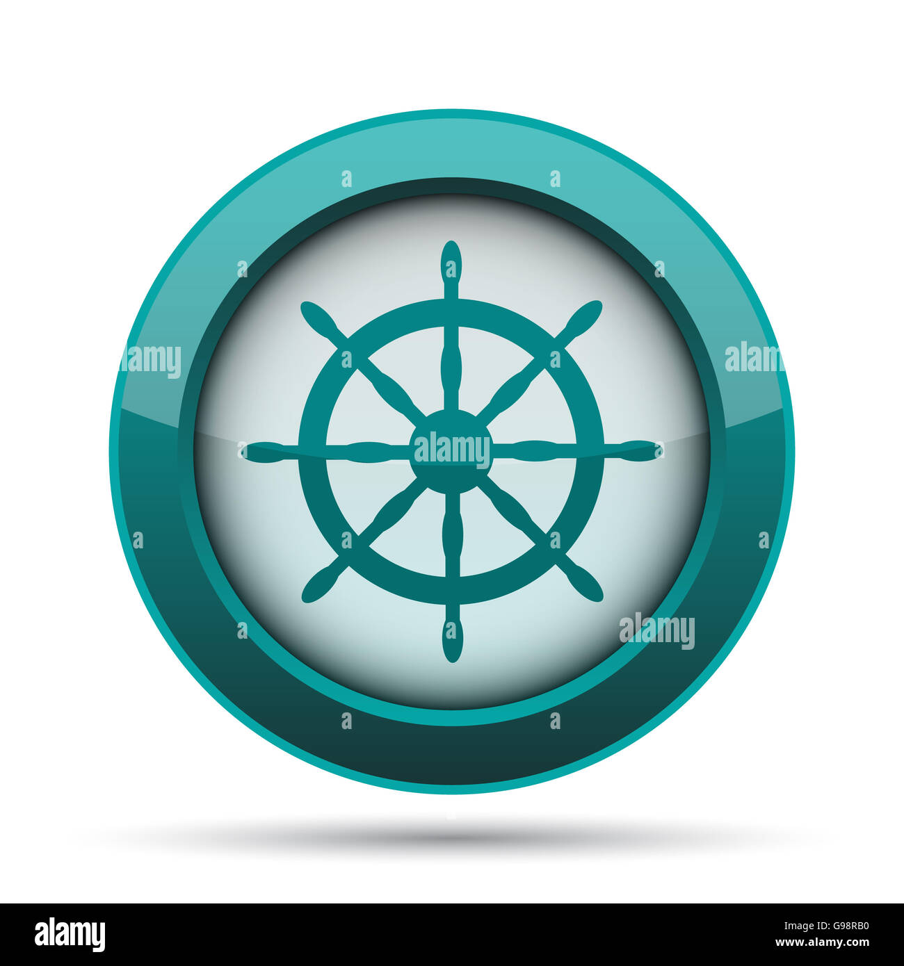 Nautical wheel icon. Internet button on white background Stock Photo ...