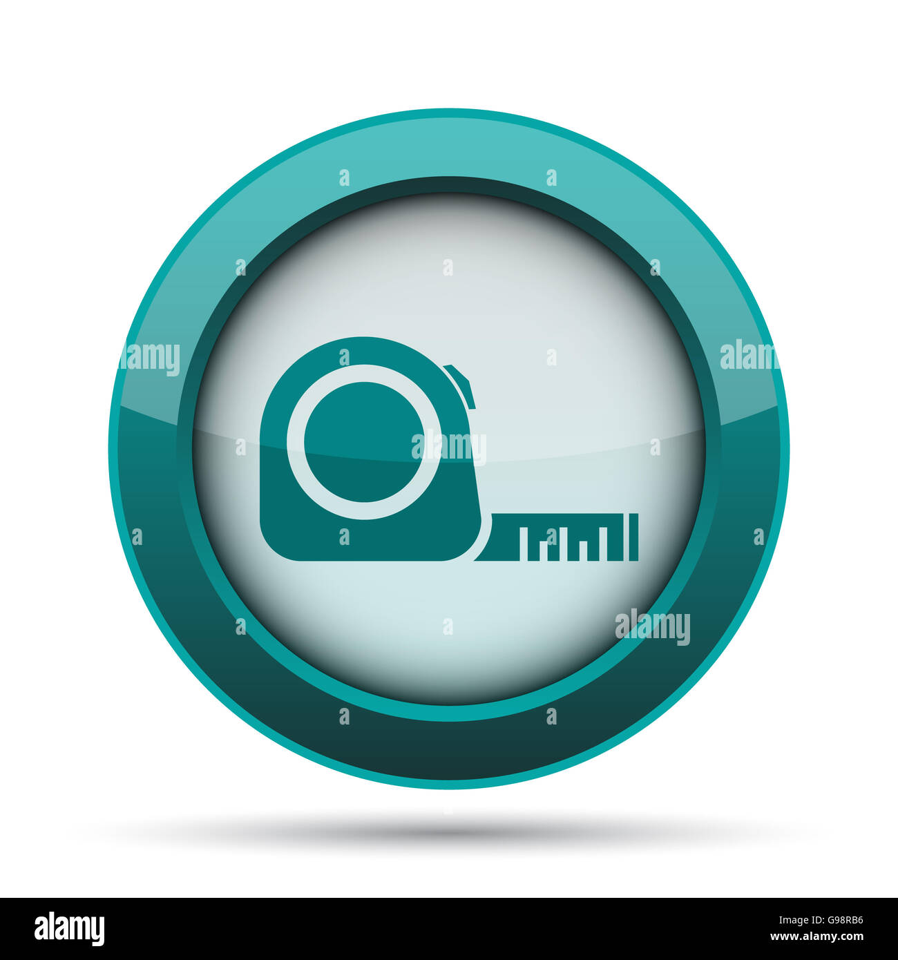 Tape measure icon. Internet button on white background Stock Photo - Alamy