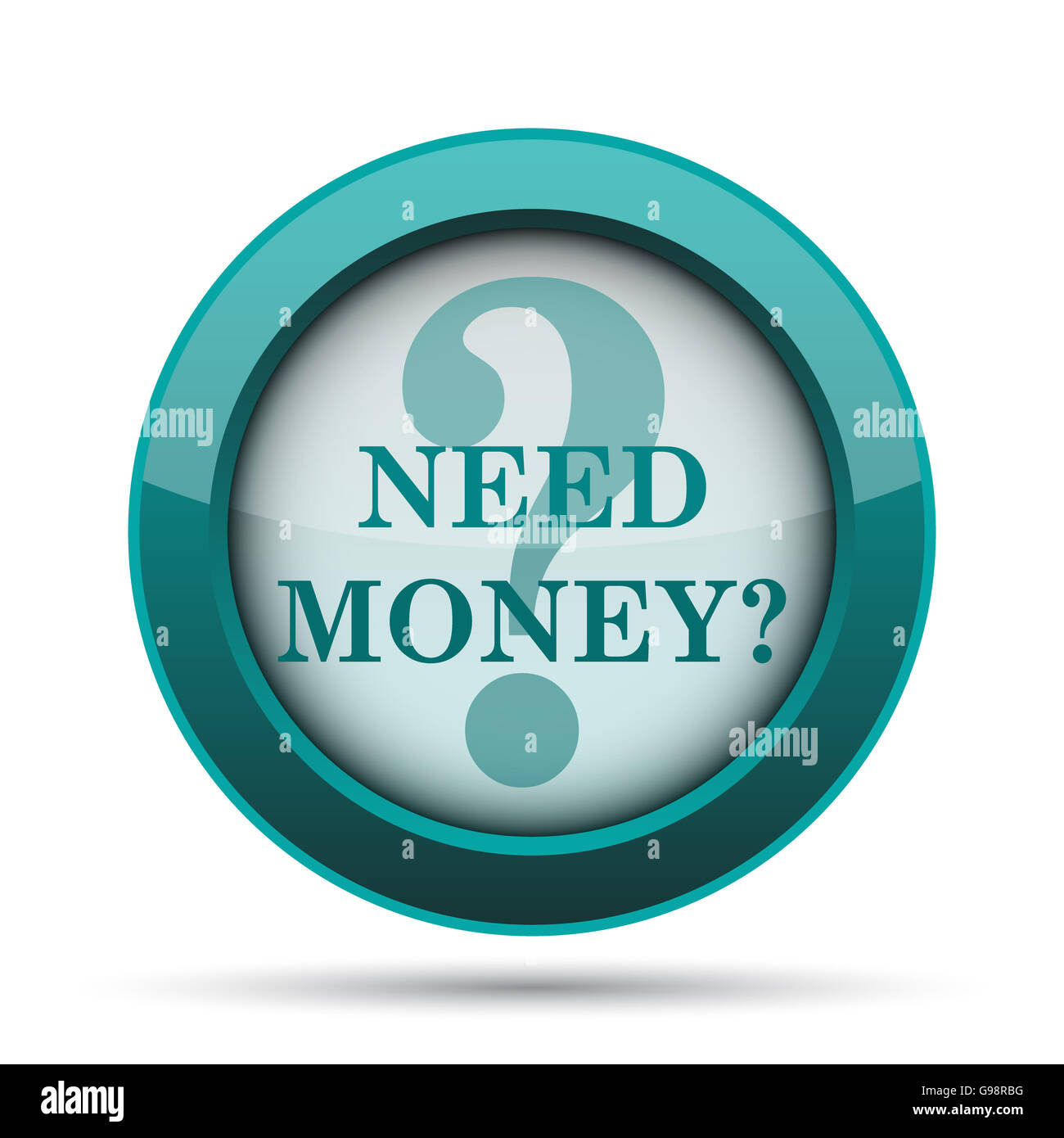 Need money icon. Internet button on white background Stock Photo - Alamy