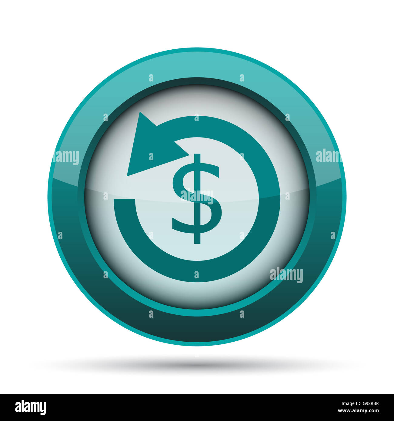 Refund icon. Internet button on white background Stock Photo - Alamy