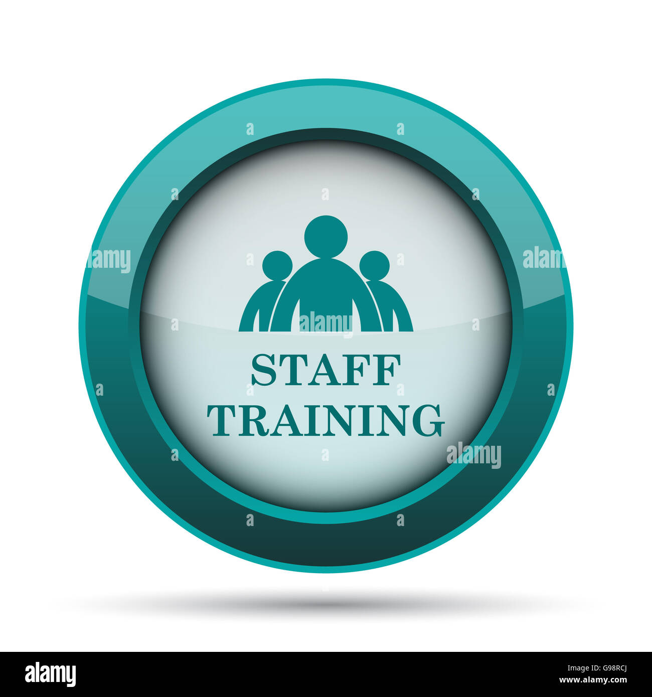 Staff training icon. Internet button on white background Stock Photo ...
