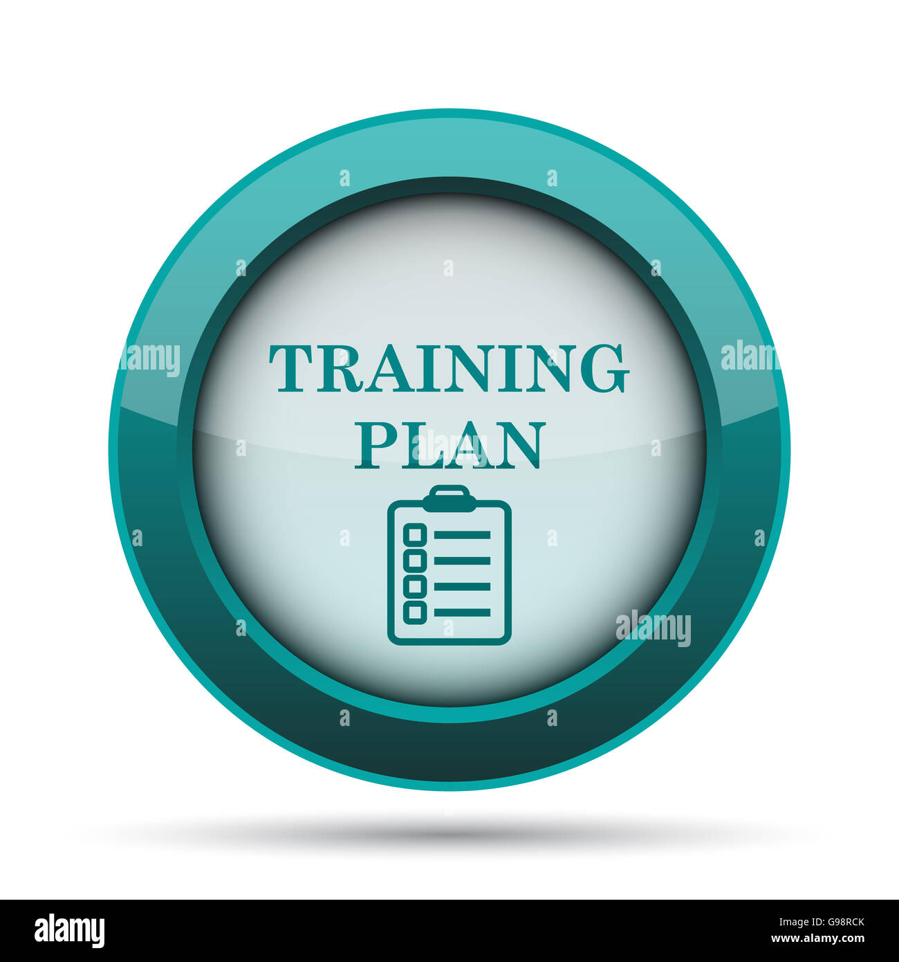 Training plan icon. Internet button on white background Stock Photo - Alamy
