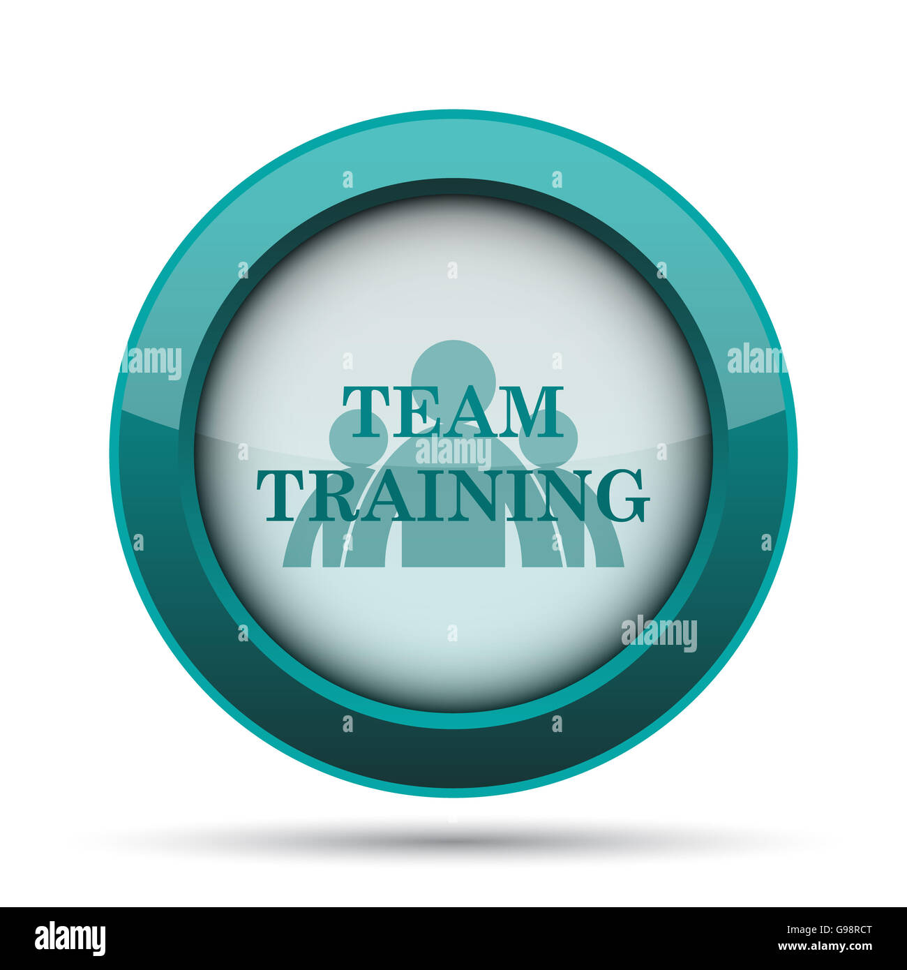 Team training icon. Internet button on white background Stock Photo - Alamy