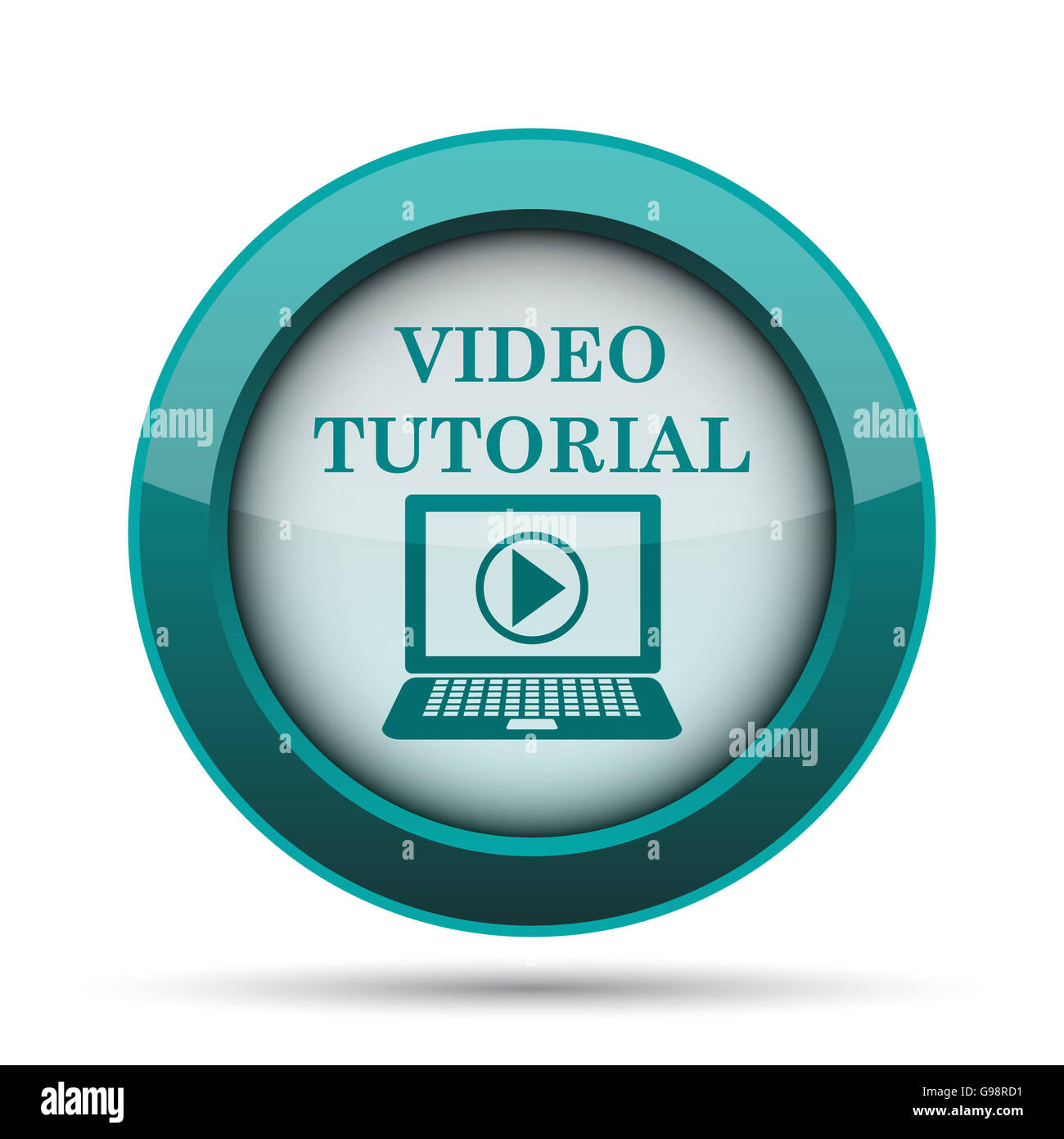 Video tutorial icon. Internet button on white background Stock Photo ...