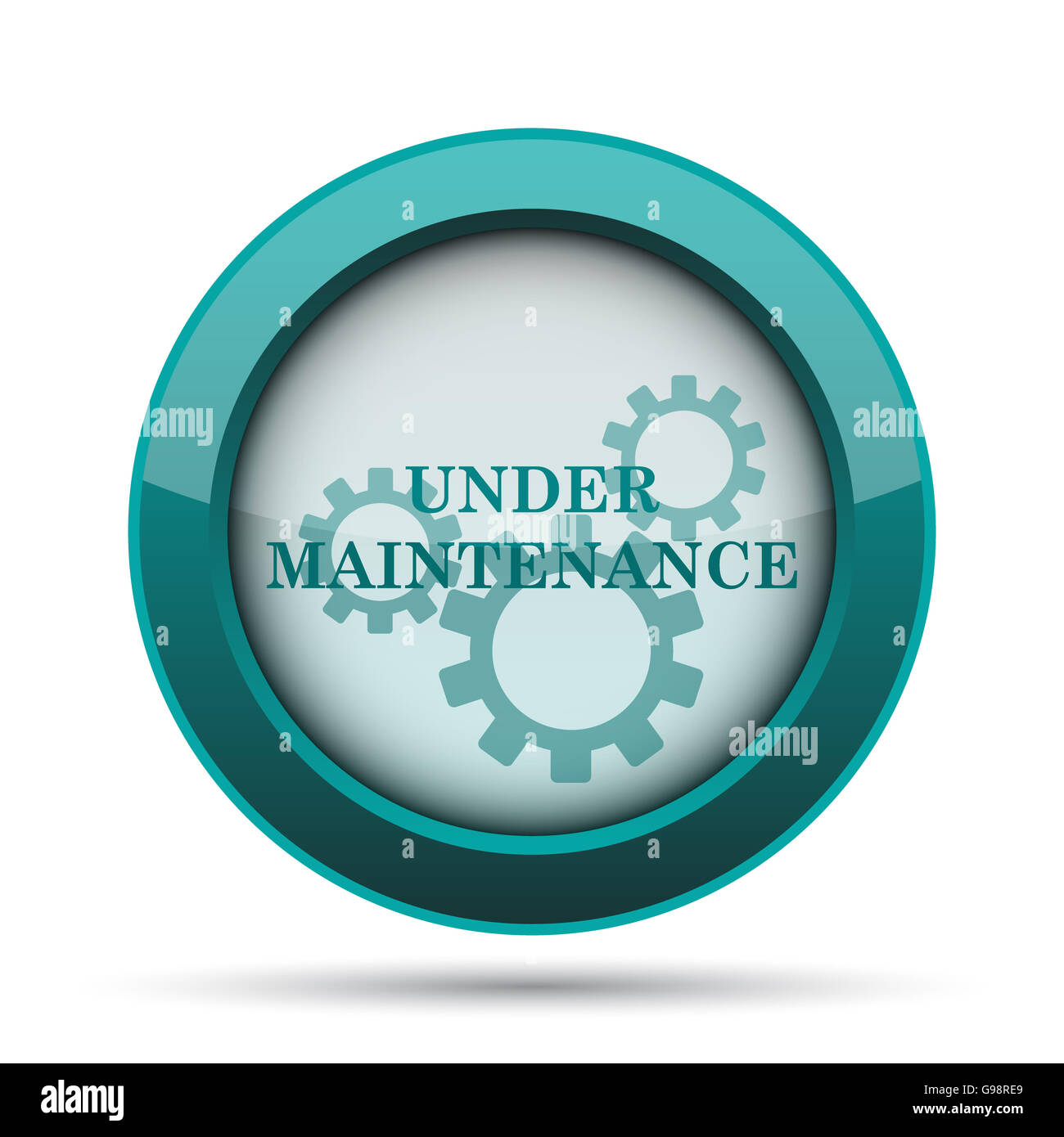 Under maintenance icon. Internet button on white background Stock Photo ...