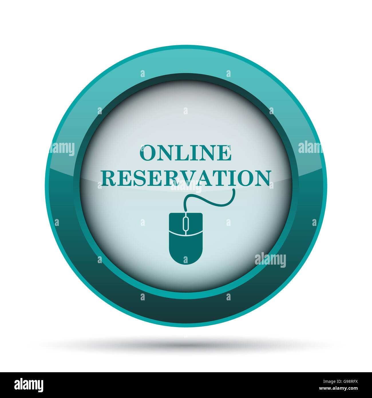 Online reservation icon. Internet button on white background Stock ...