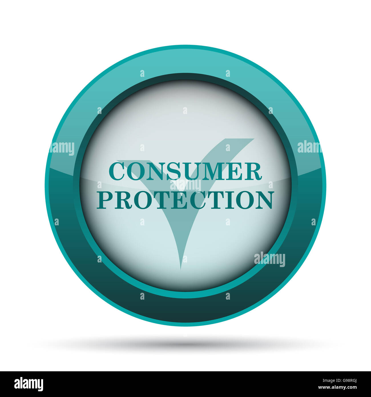 Consumer protection icon. Internet button on white background Stock ...