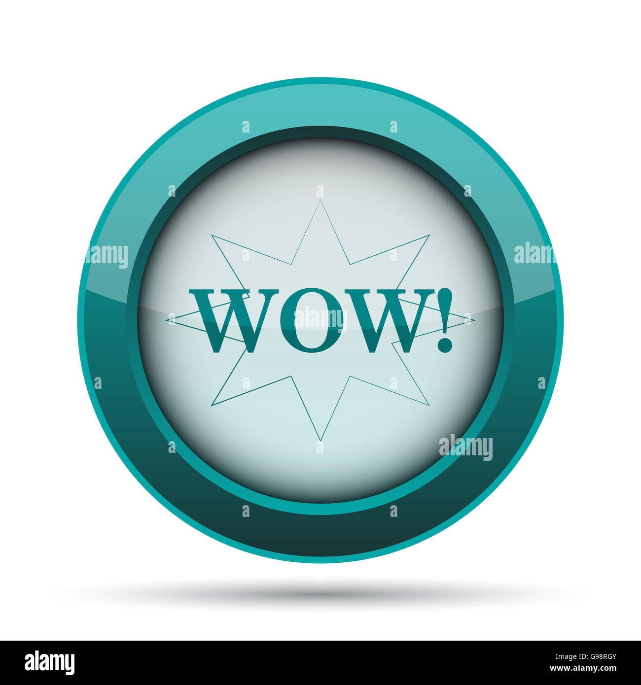 Wow icon. Internet button on white background Stock Photo - Alamy