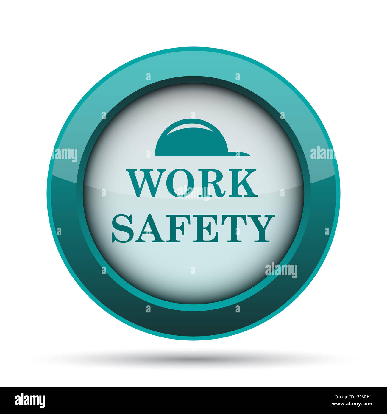 Work safety icon. Internet button on white background Stock Photo - Alamy