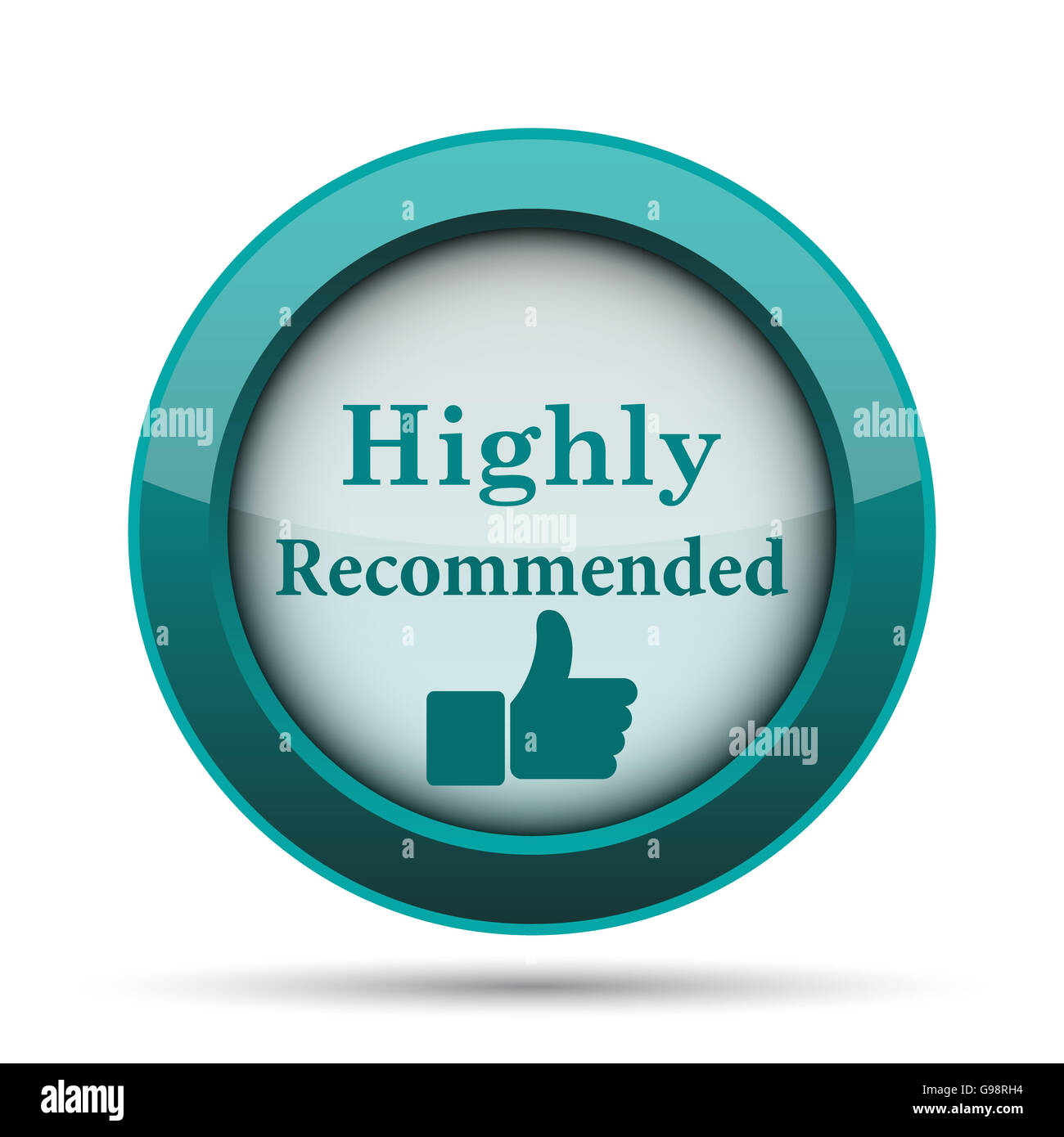 Highly recommended icon. Internet button on white background Stock ...