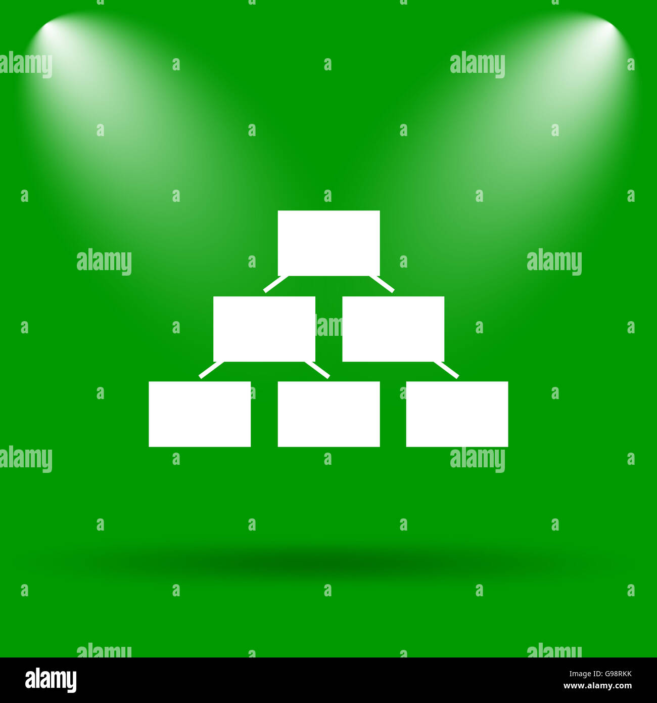 Organizational chart icon. Internet button on green background Stock ...