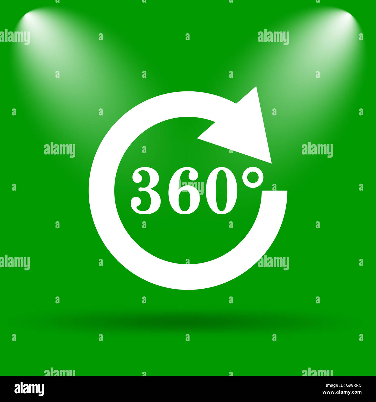 Reload 360 icon. Internet button on green background Stock Photo - Alamy
