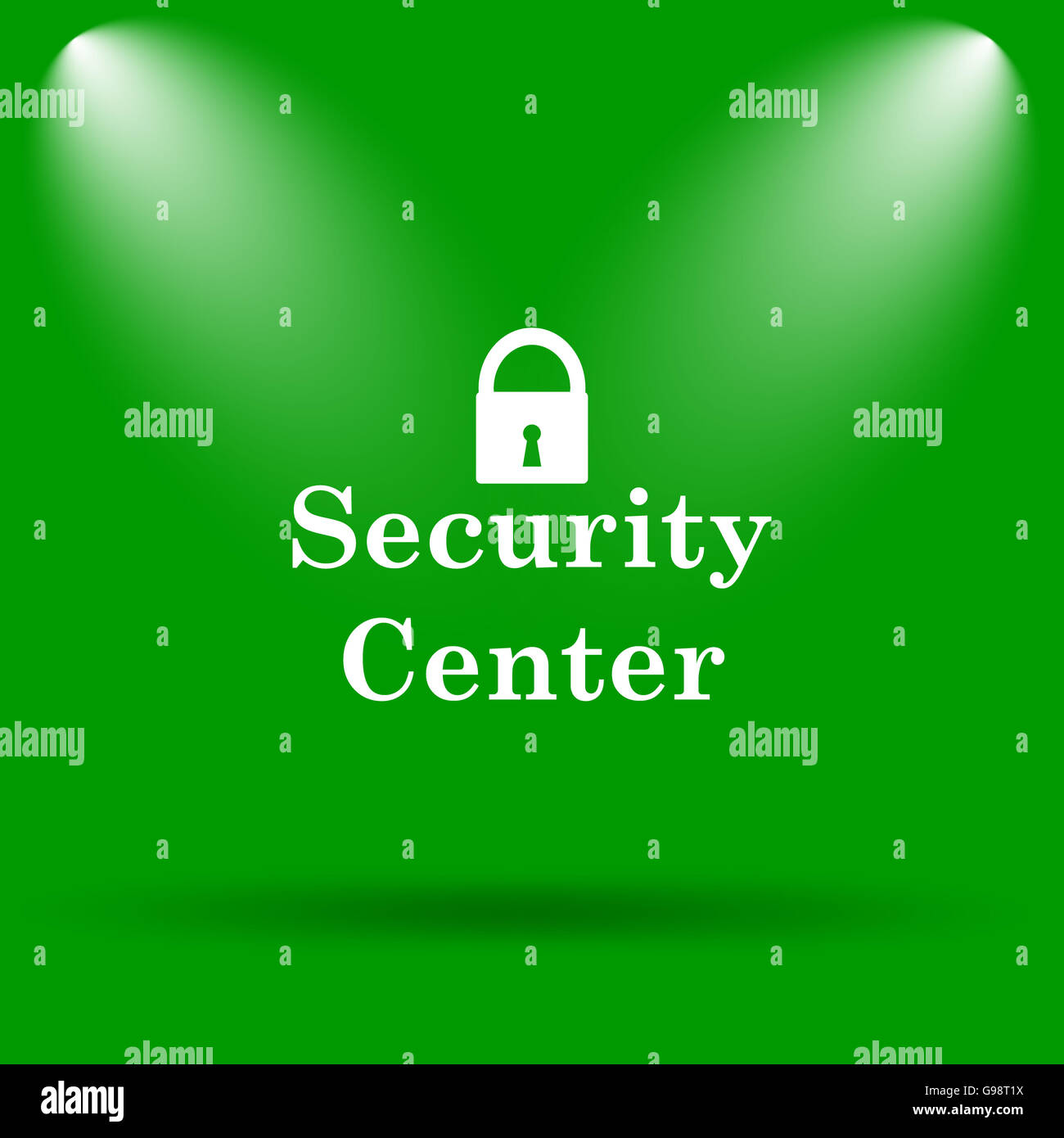 Security center icon. Internet button on green background Stock Photo ...