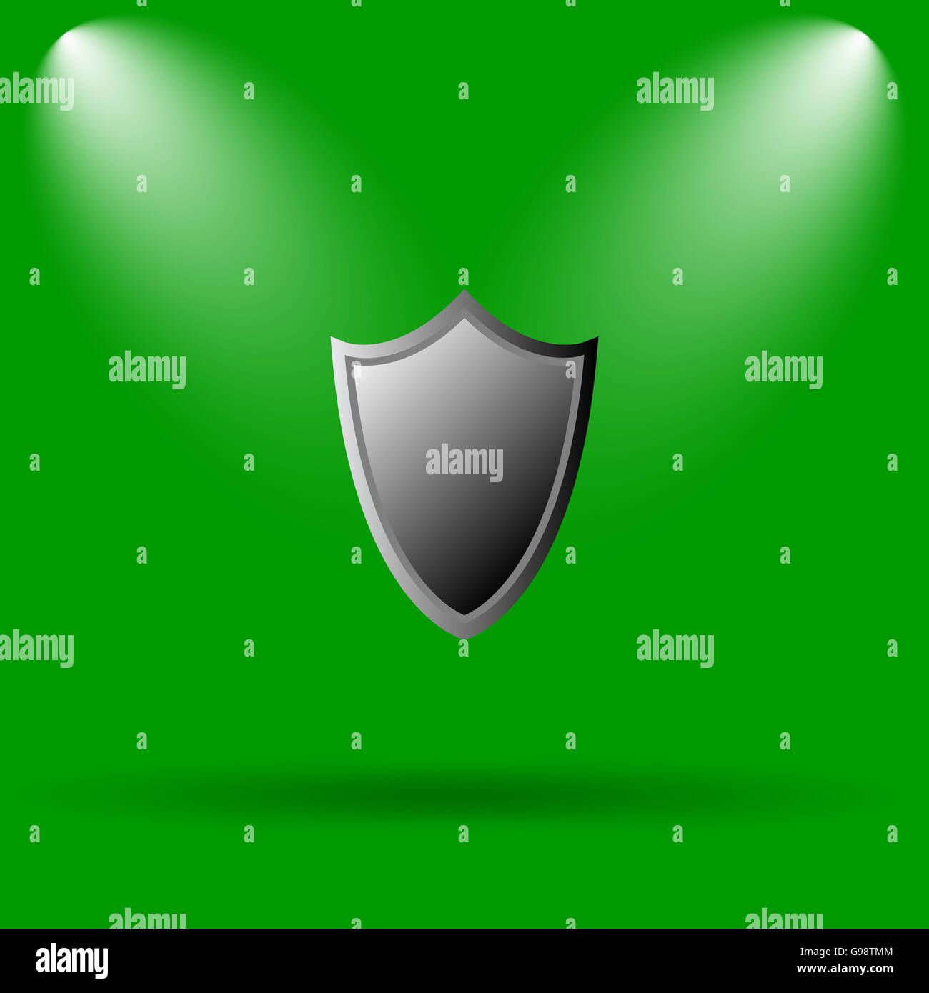 Green shield button hi-res stock photography and images - Alamy