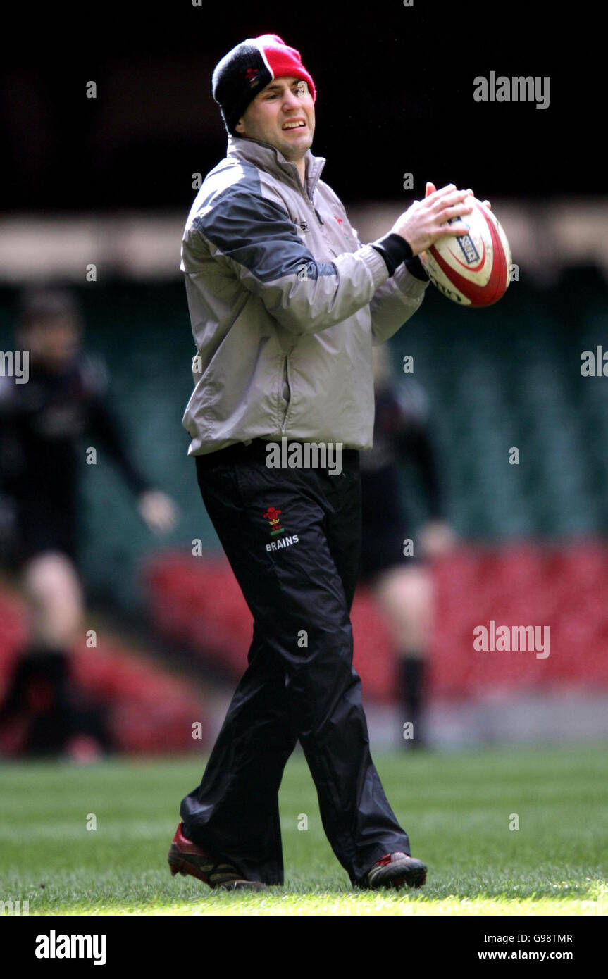 Wales' Stephen Jones during a training session at the Millennium ...