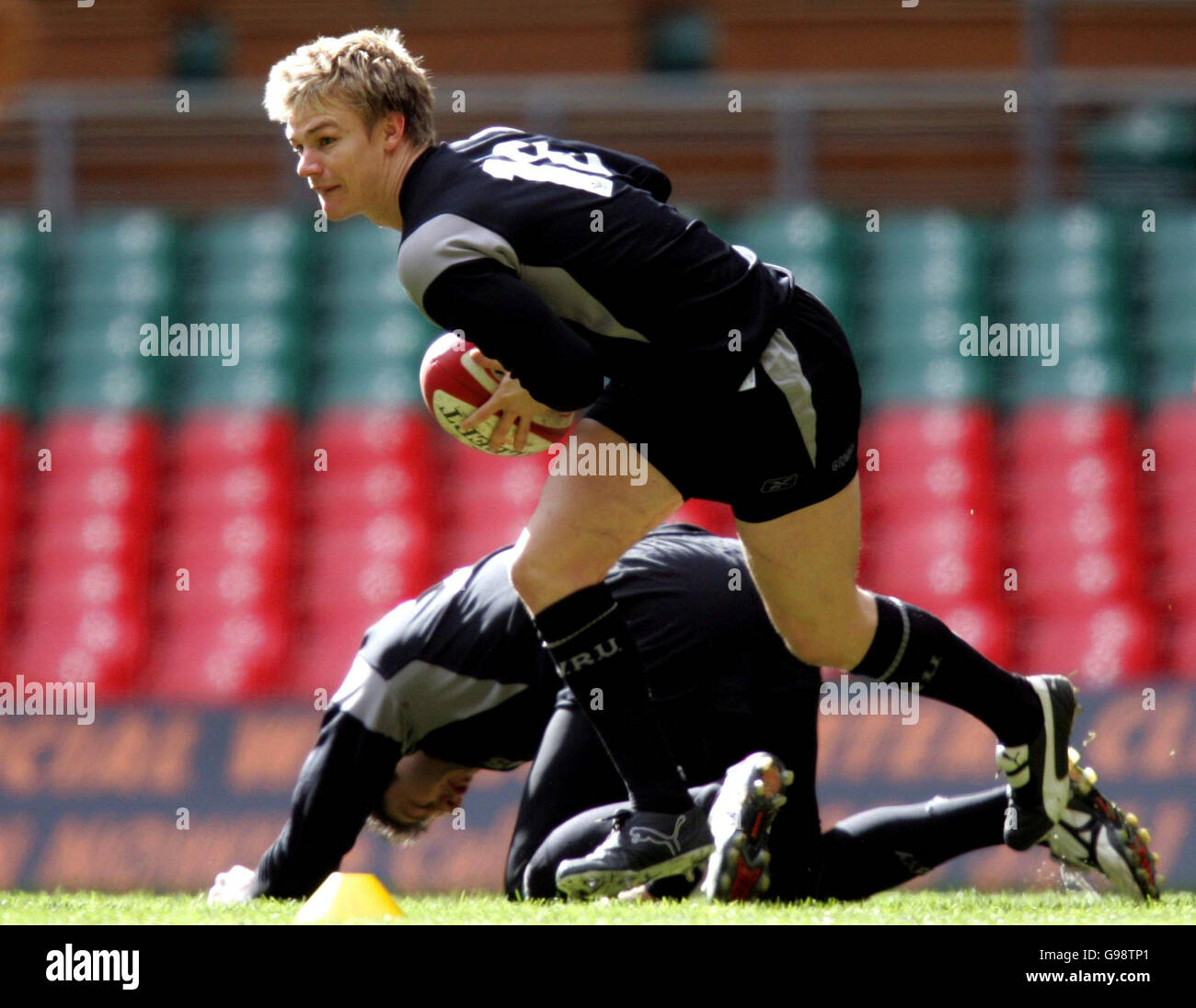 Wales' Dwayne Peel in action during a training session at the ...