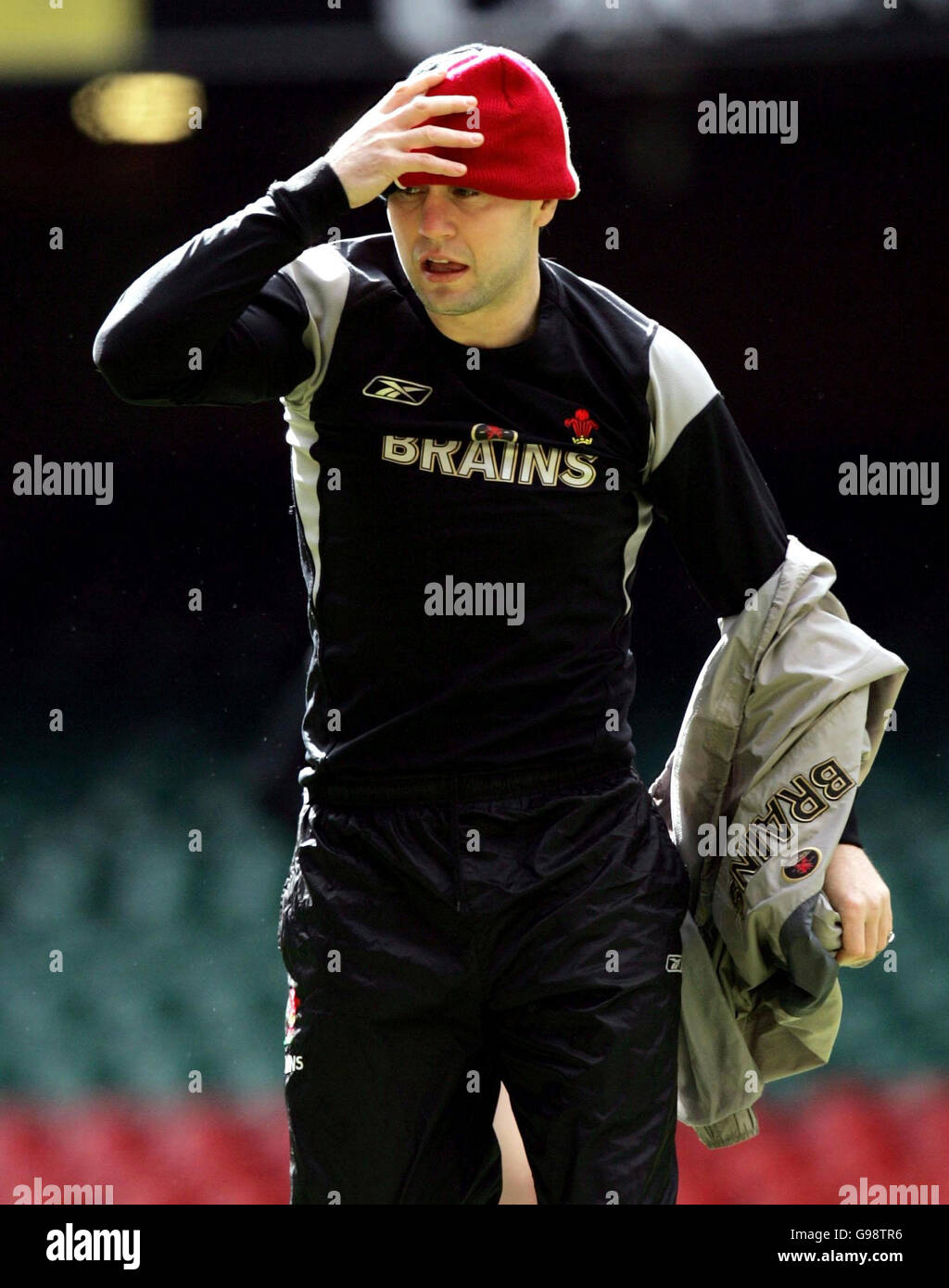 Wales' Stephen Jones during a training session at the Millennium ...