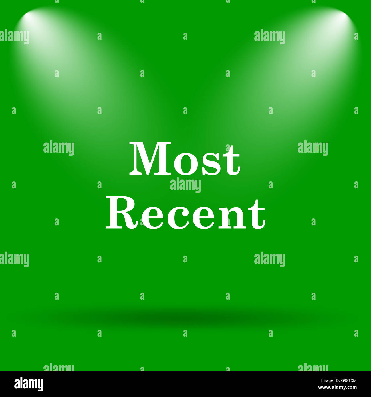 Most recent icon. Internet button on green background Stock Photo - Alamy