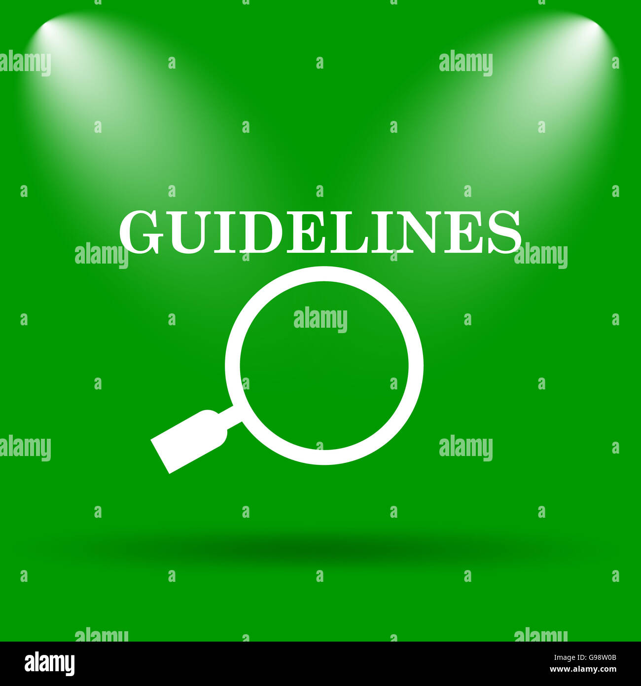 Guidelines icon. Internet button on green background Stock Photo - Alamy