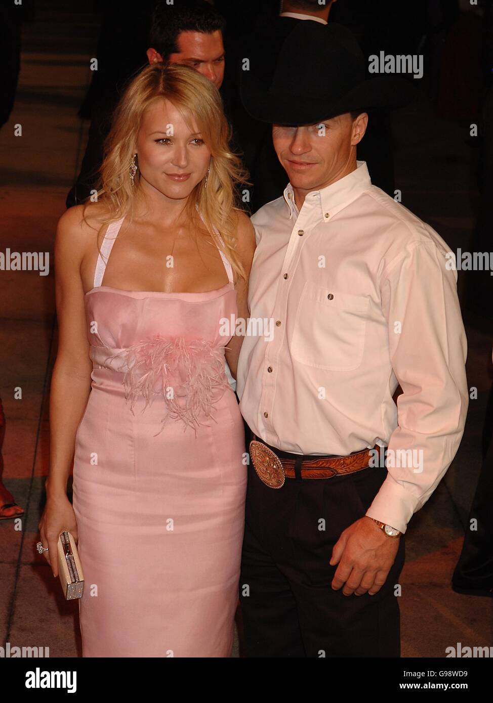 Singer jewel and ty murray arrive on the red carpet hi-res stock ...