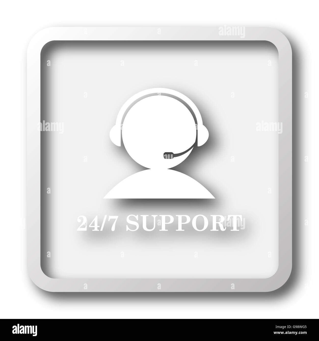 24-7 Support icon. Internet button on white background Stock Photo - Alamy