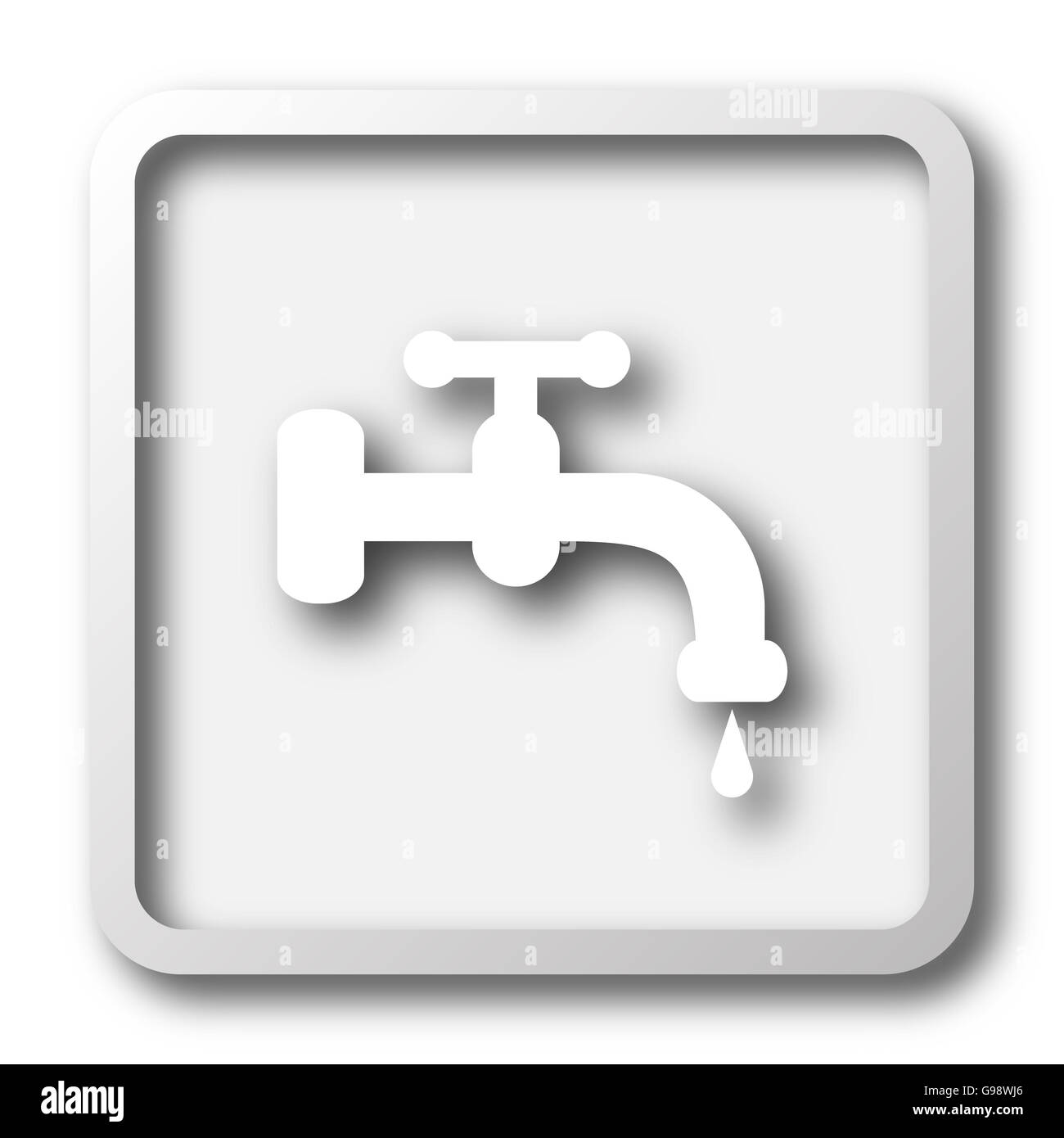 Water tap icon. Internet button on white background Stock Photo - Alamy