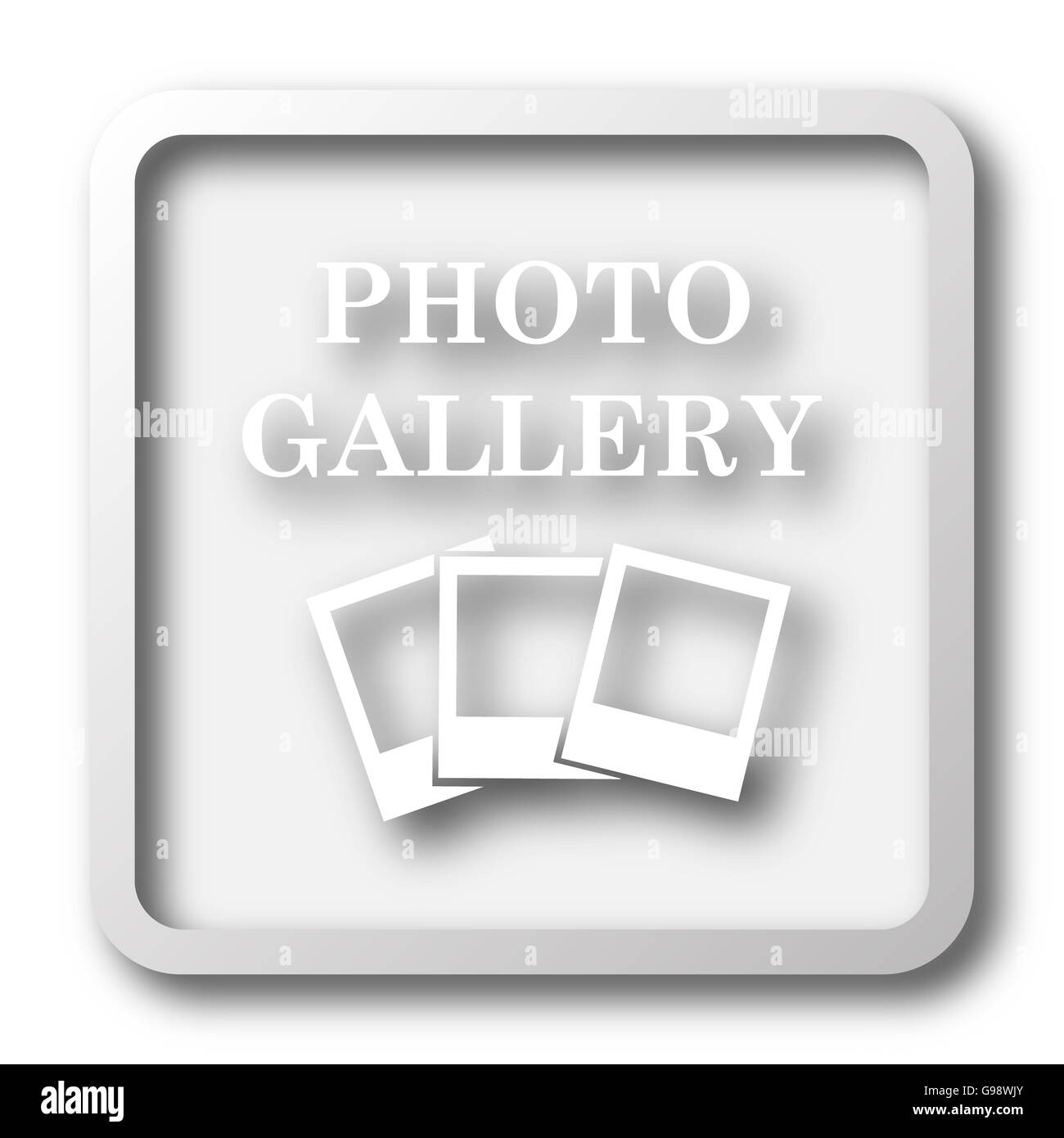 Photo gallery icon. Internet button on white background Stock Photo - Alamy