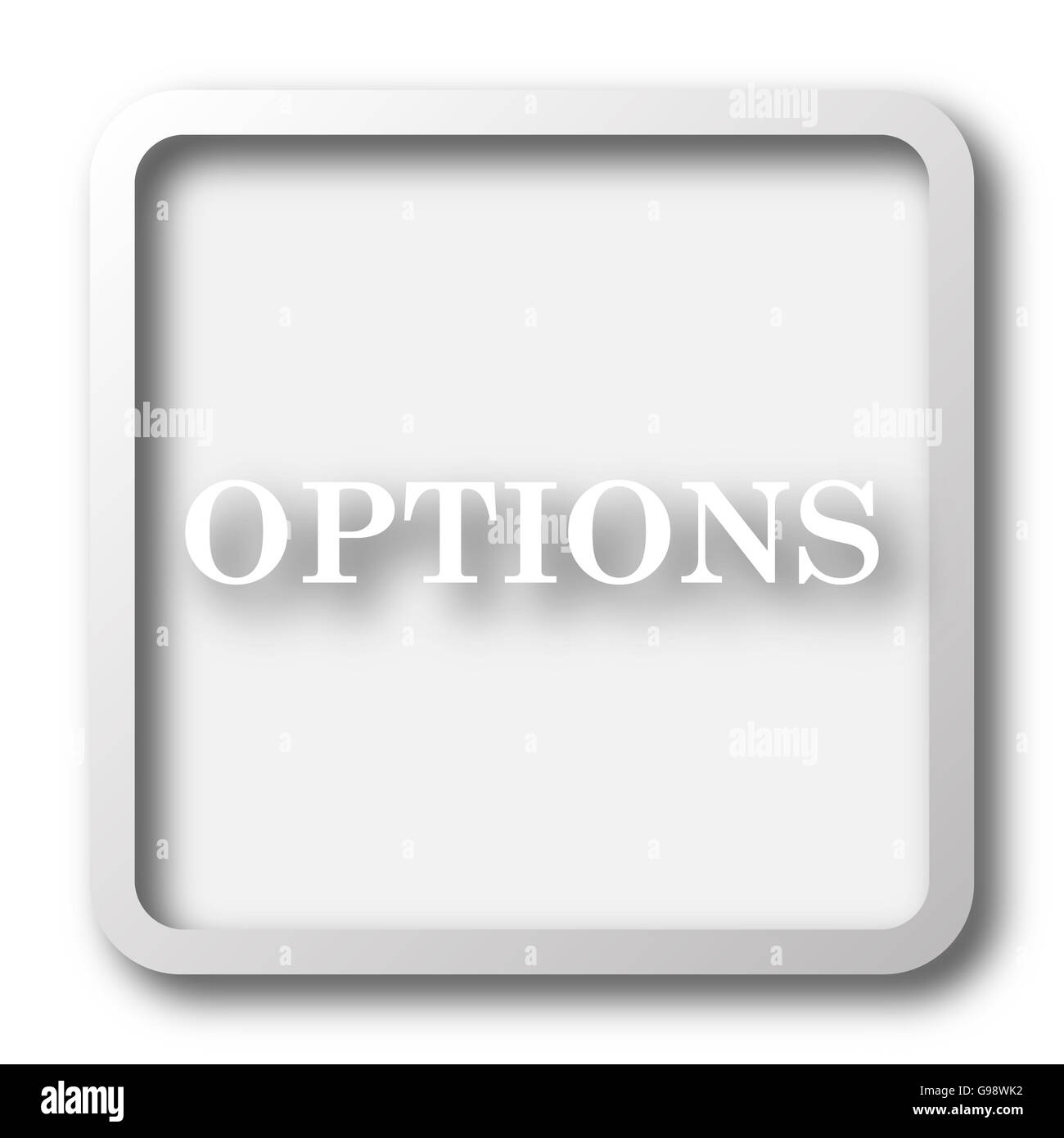Options icon. Internet button on white background Stock Photo - Alamy