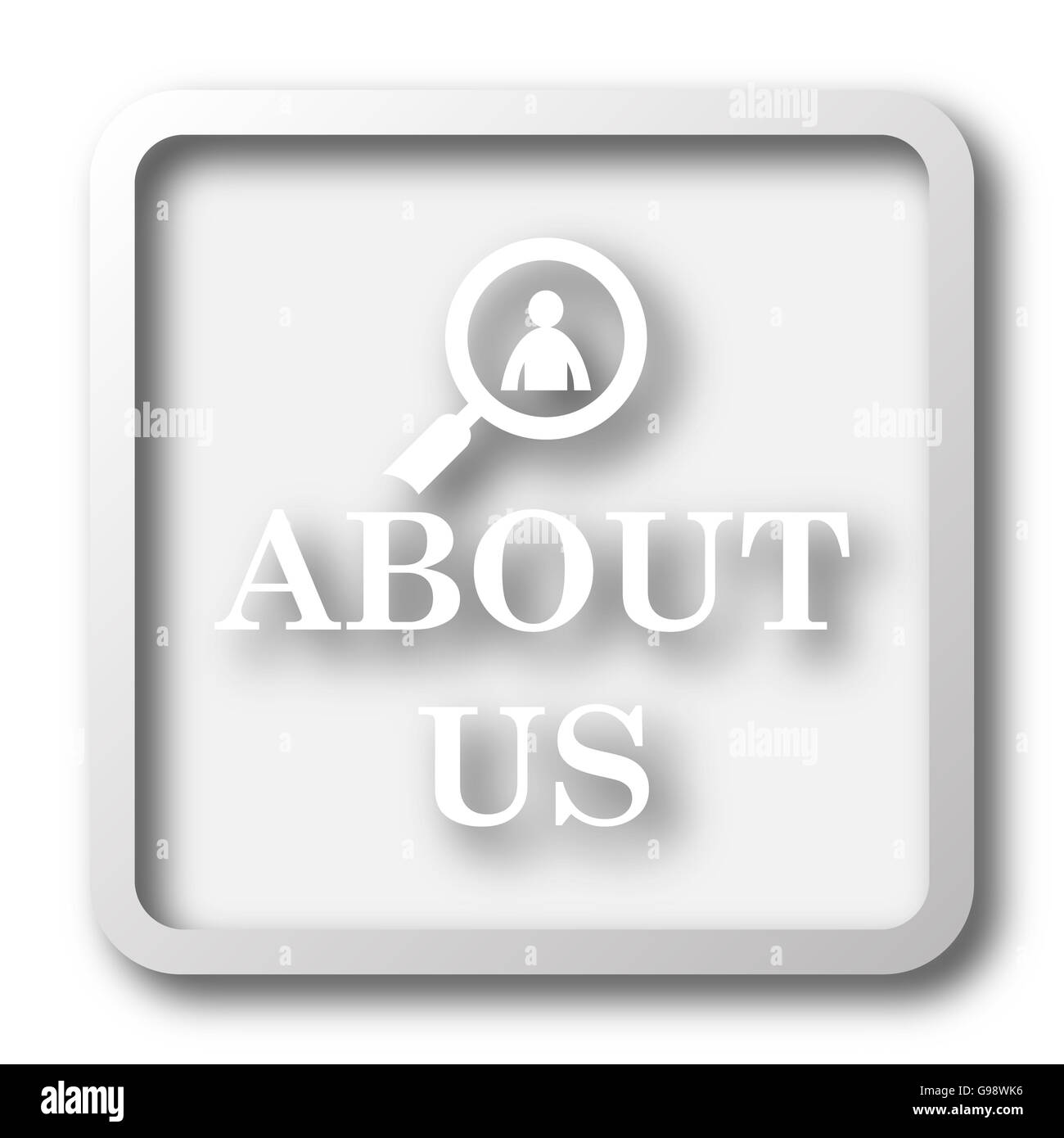 About us icon. Internet button on white background Stock Photo - Alamy
