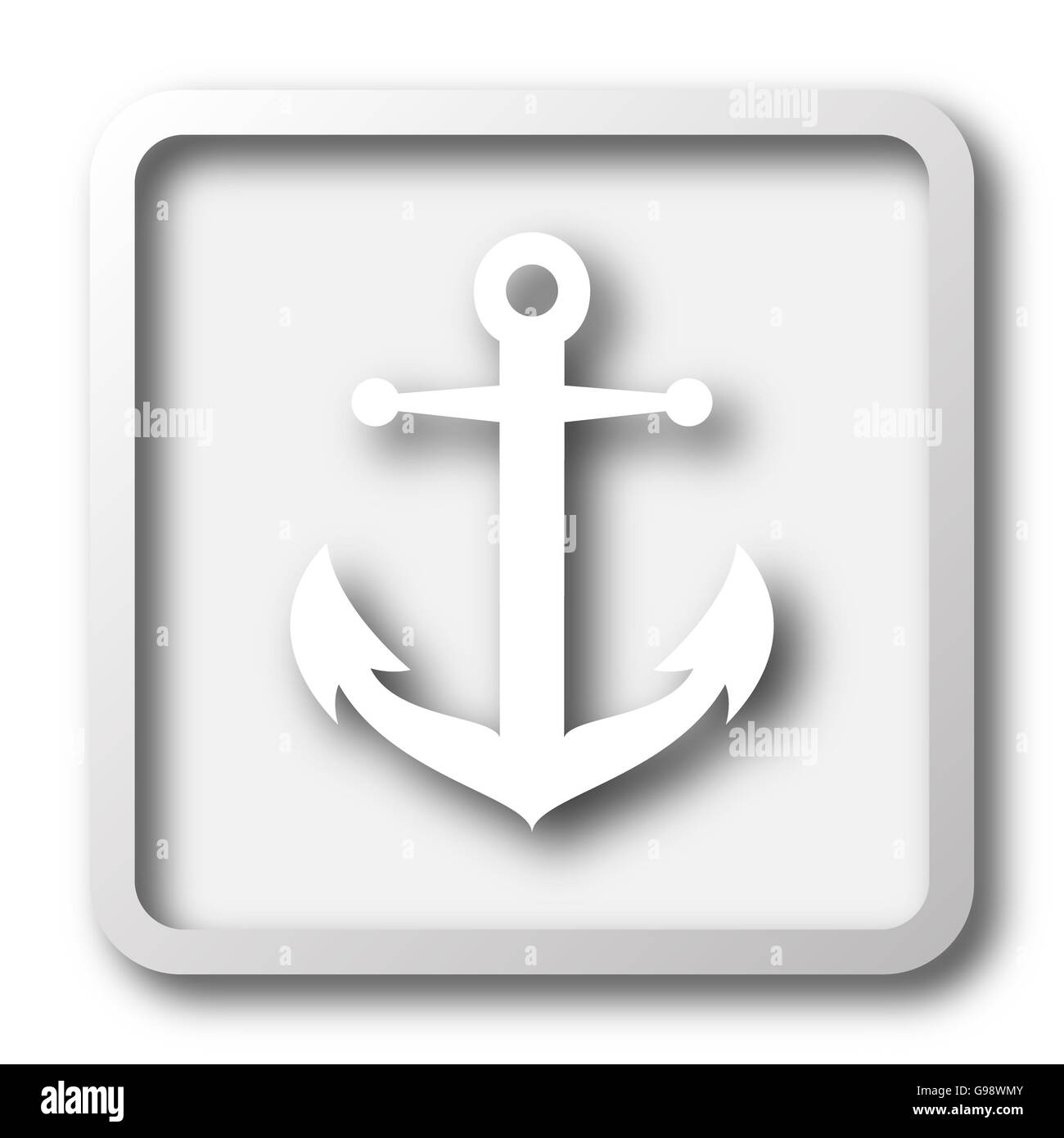 Anchor icon. Internet button on white background Stock Photo - Alamy