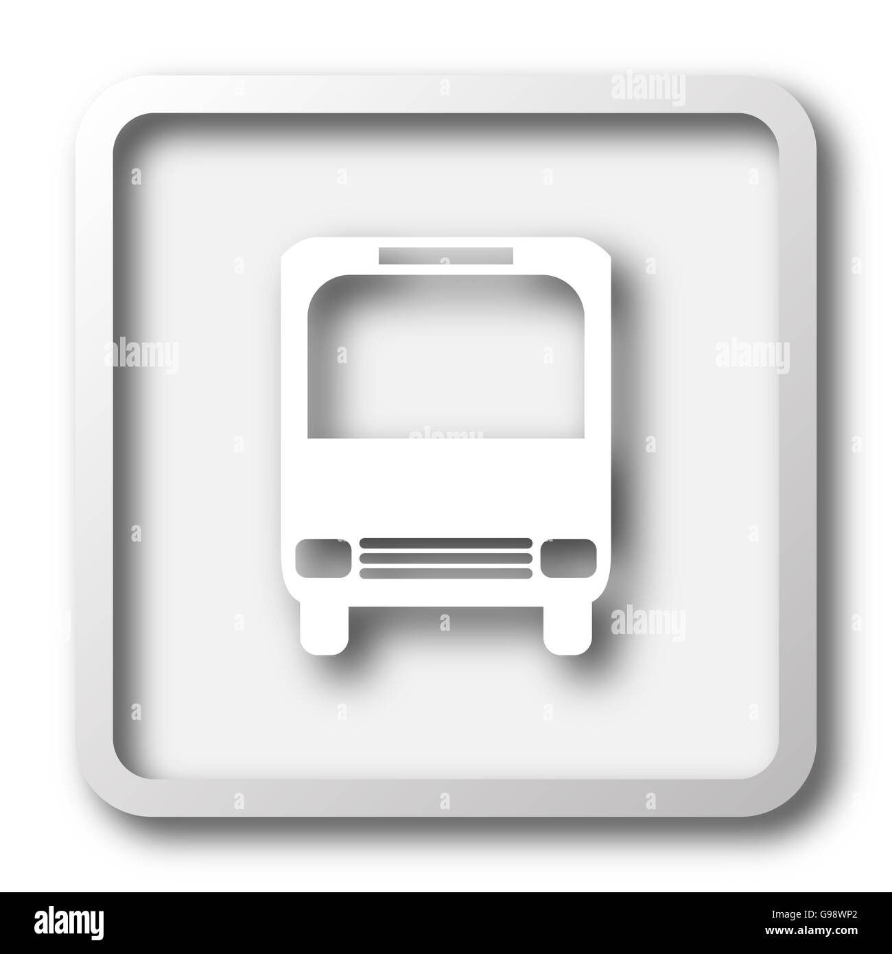 Bus icon. Internet button on white background Stock Photo - Alamy