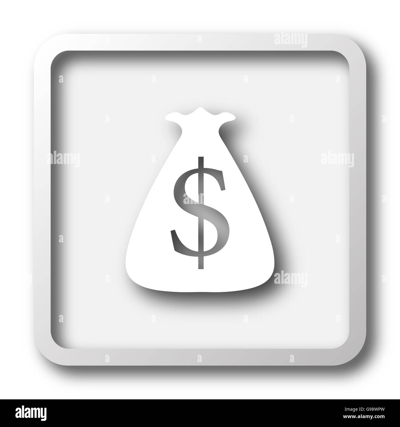Dollar sack icon. Internet button on white background Stock Photo - Alamy