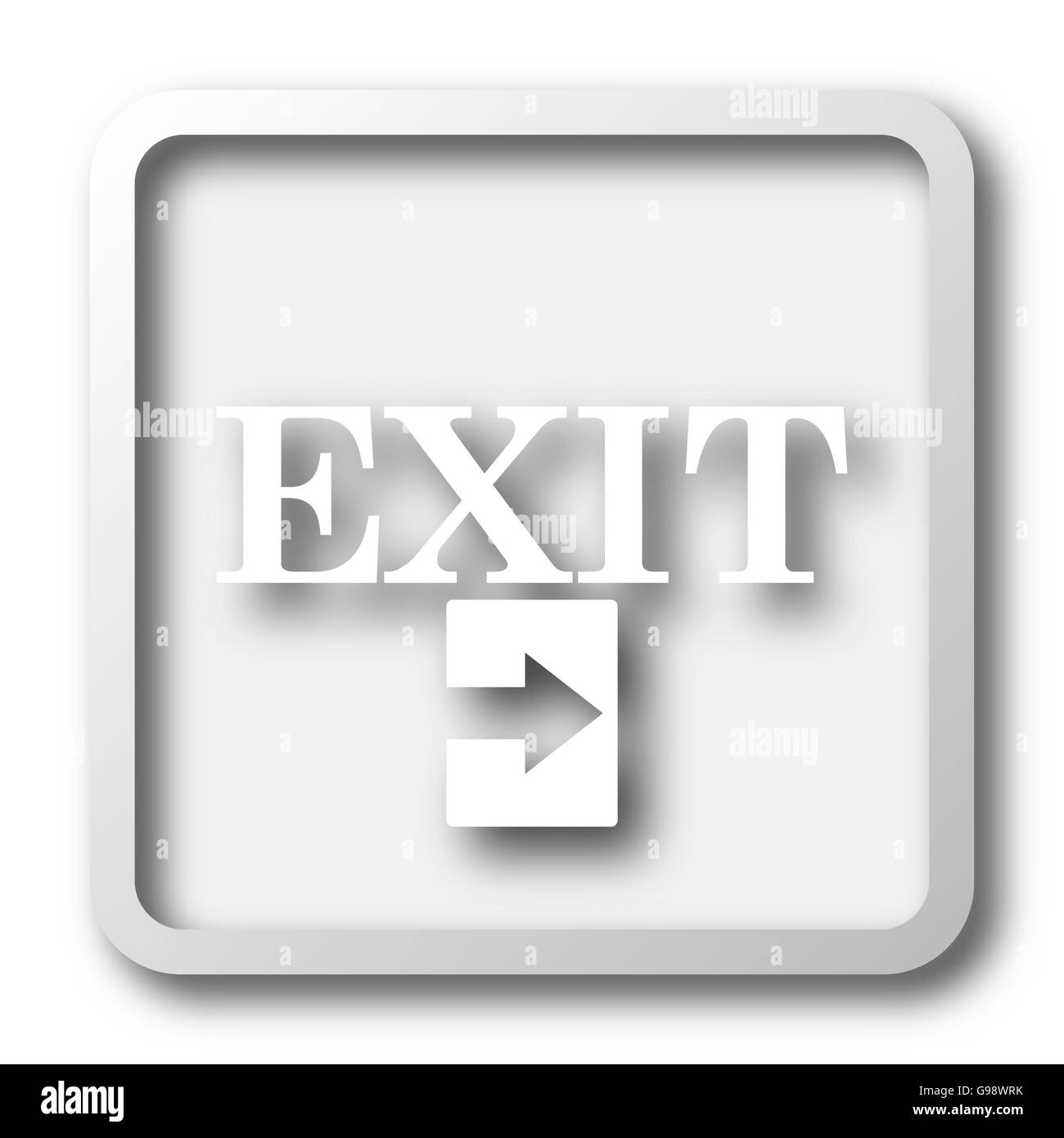 Exit icon. Internet button on white background Stock Photo - Alamy