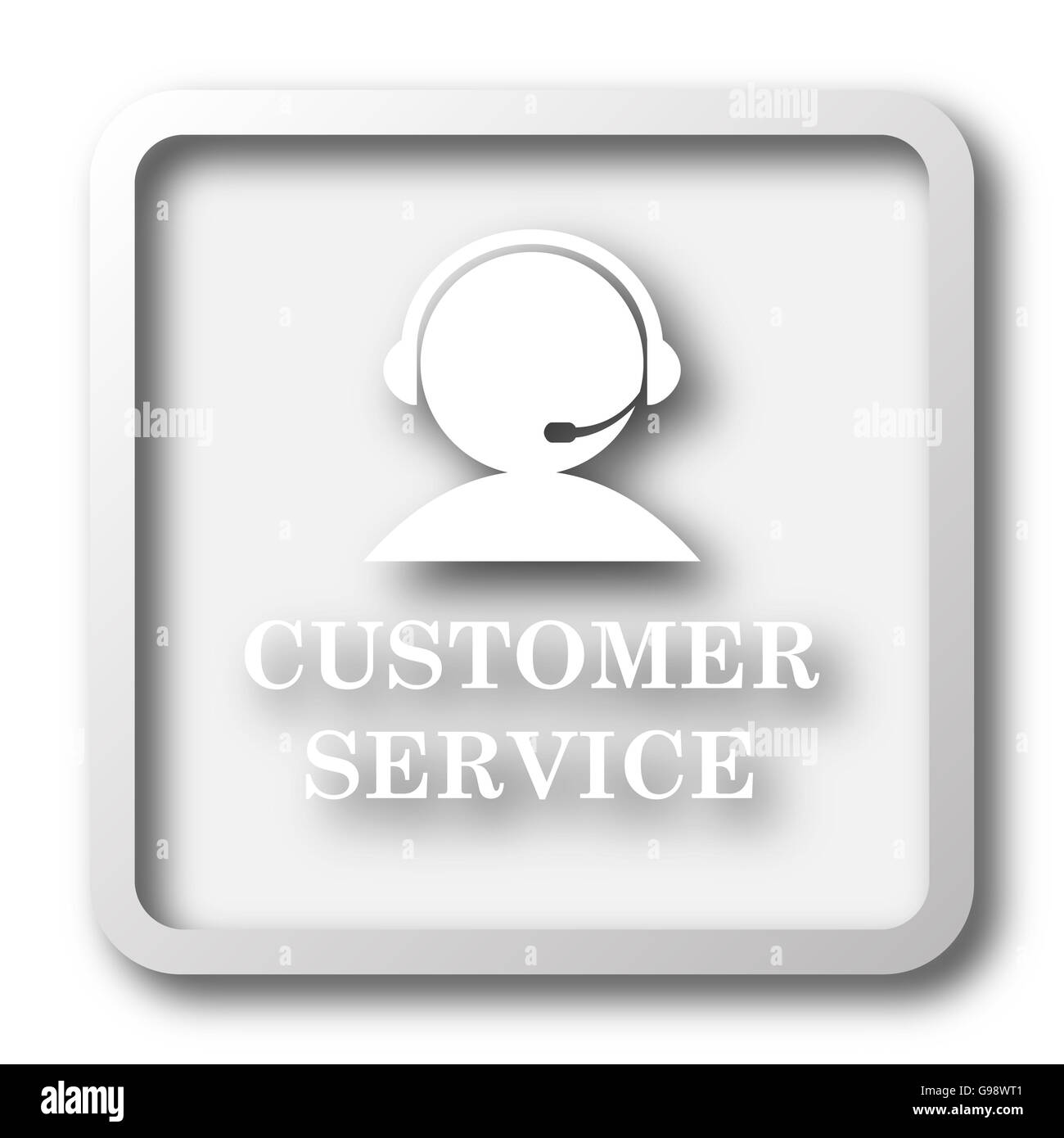 Customer service icon. Internet button on white background Stock Photo ...