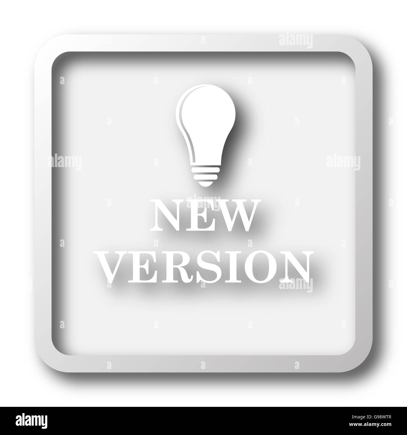 New version icon. Internet button on white background Stock Photo - Alamy